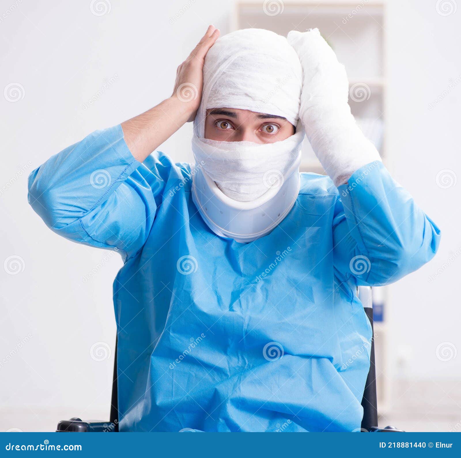 Man Suffering from Multiple Broken Bones and Fractures Stock Photo ...
