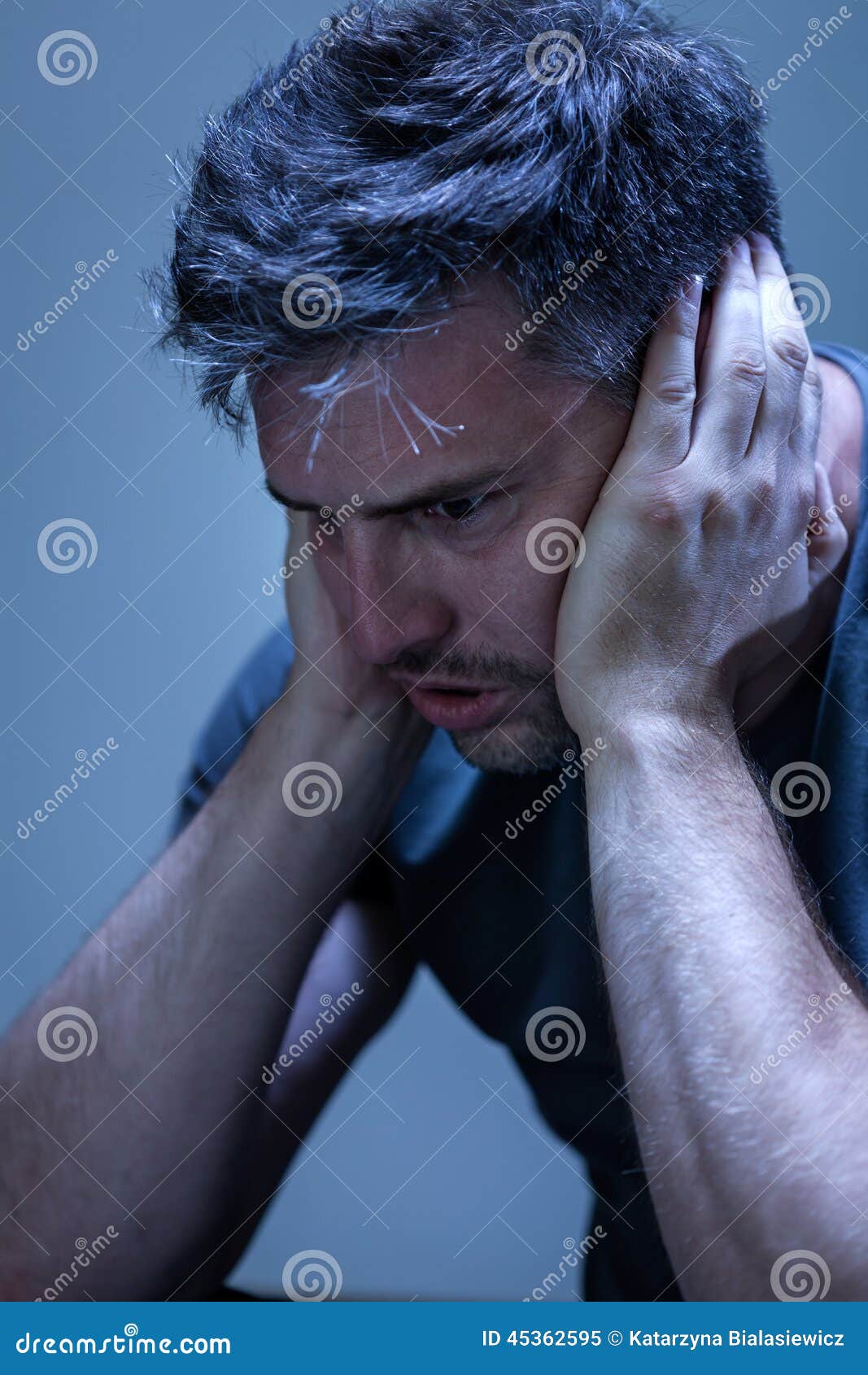 Man Suffering from Nervous Breakdown Stock Image - Image of emotion ...