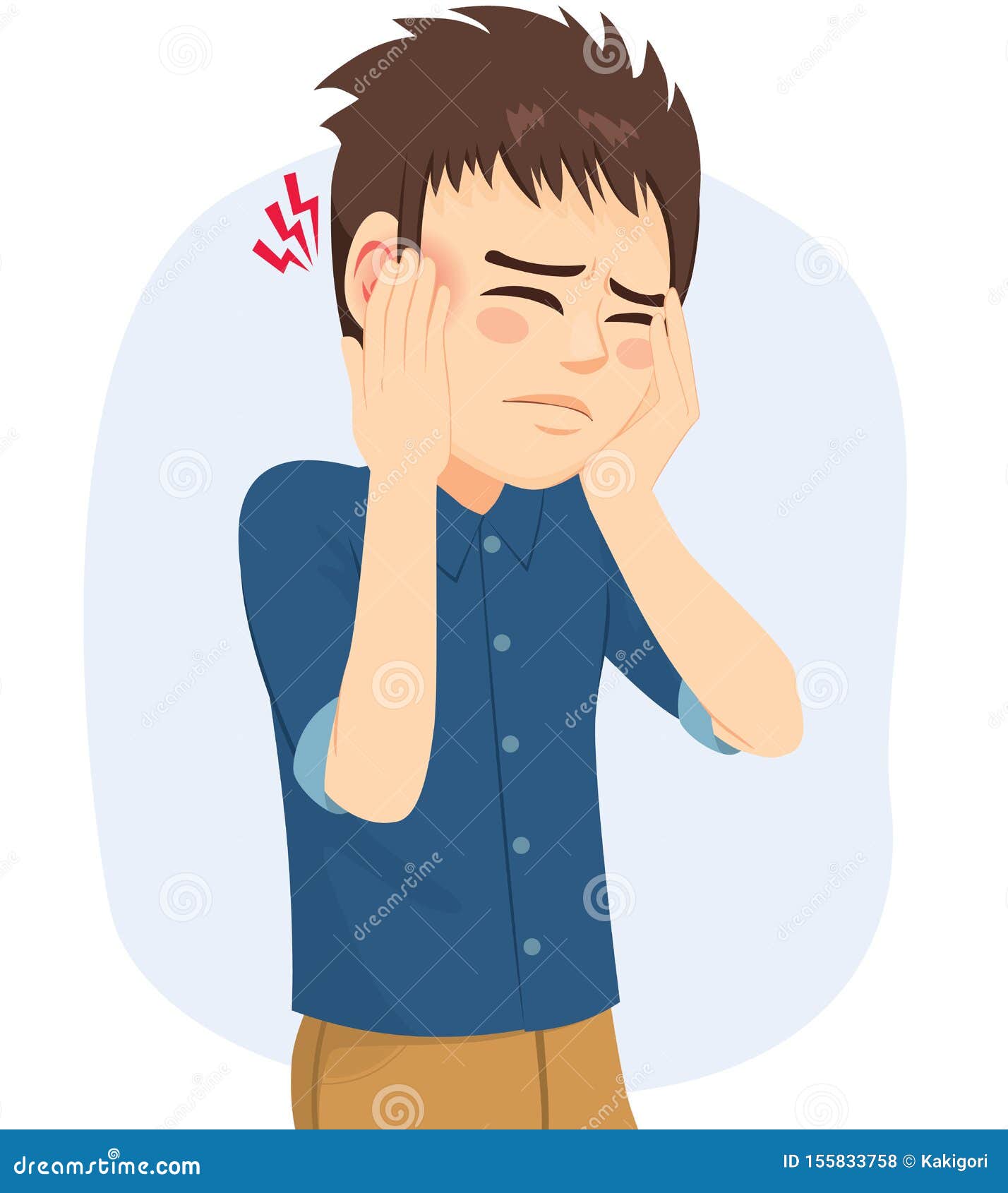 Man Suffering Otitis Health Problem Stock Vector - Illustration of sick ...