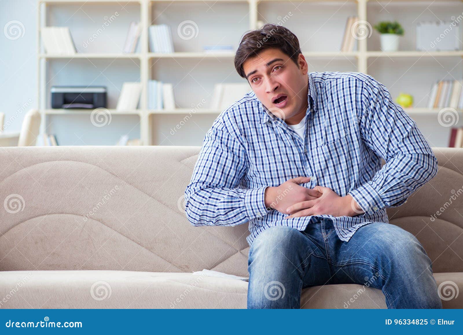 The Man Suffering from Pain at Home Stock Image - Image of hangover ...