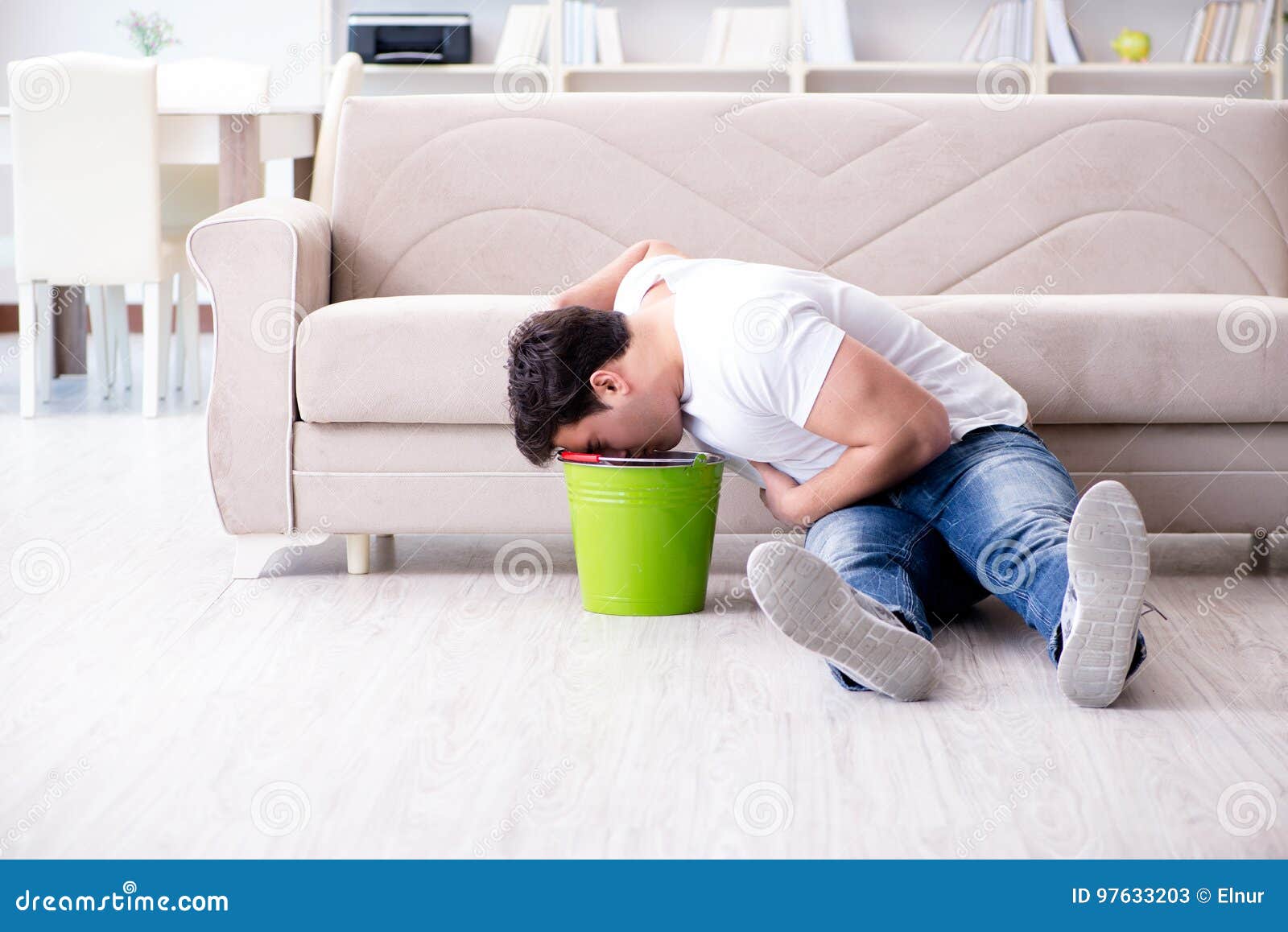 The Man Suffering from Sick Stomach and Vomiting Stock Image - Image of ...
