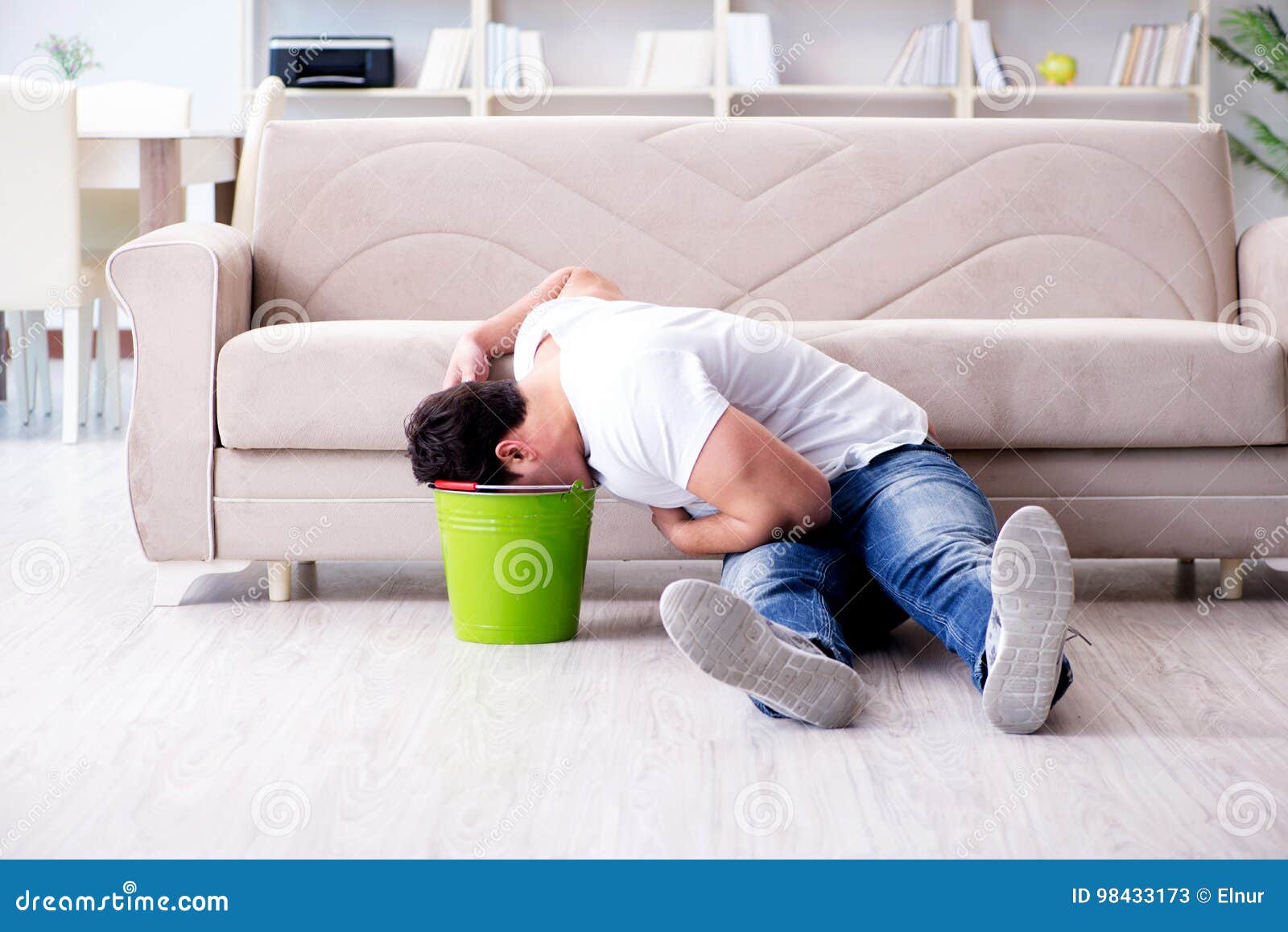 The Man Suffering from Sick Stomach and Vomiting Stock Image - Image of ...