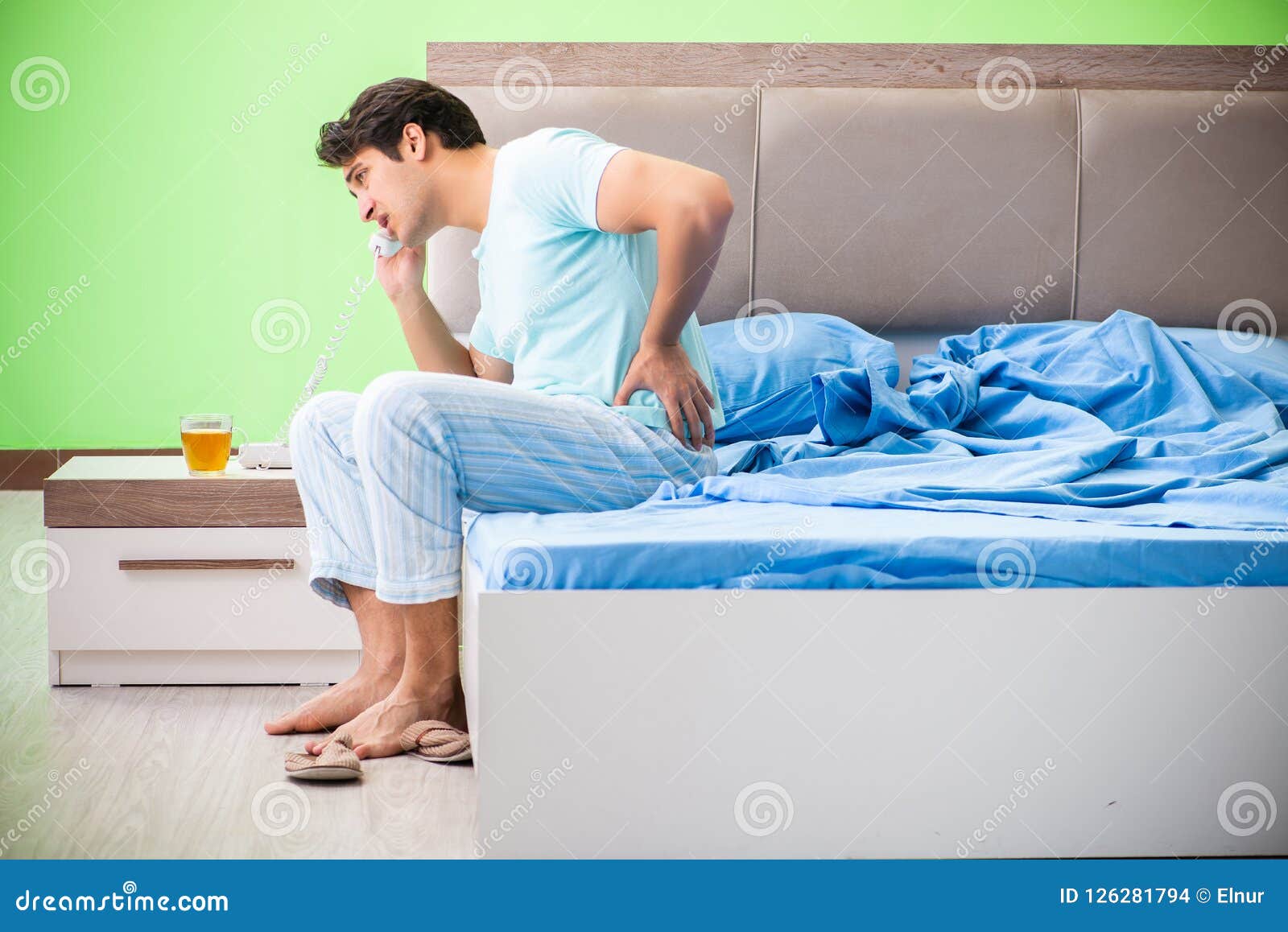 The Man Suffering from Sleeping Disorder and Insomnia Stock Photo ...