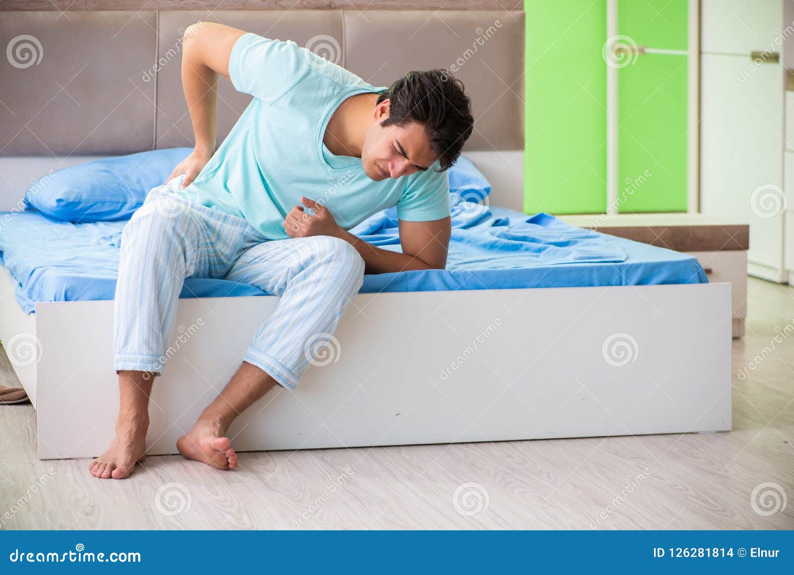 The Man Suffering from Sleeping Disorder and Insomnia Stock Photo ...