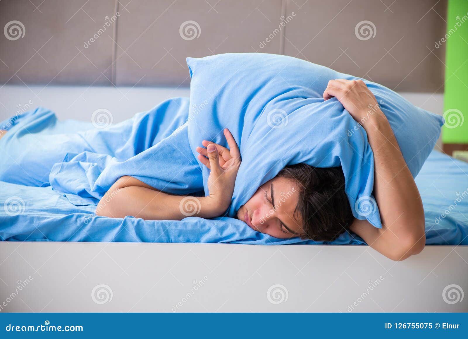The Man Suffering from Sleeping Disorder and Insomnia Stock Image ...