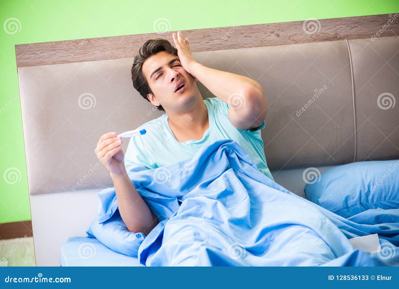 The Man Suffering from Sleeping Disorder and Insomnia Stock Image ...