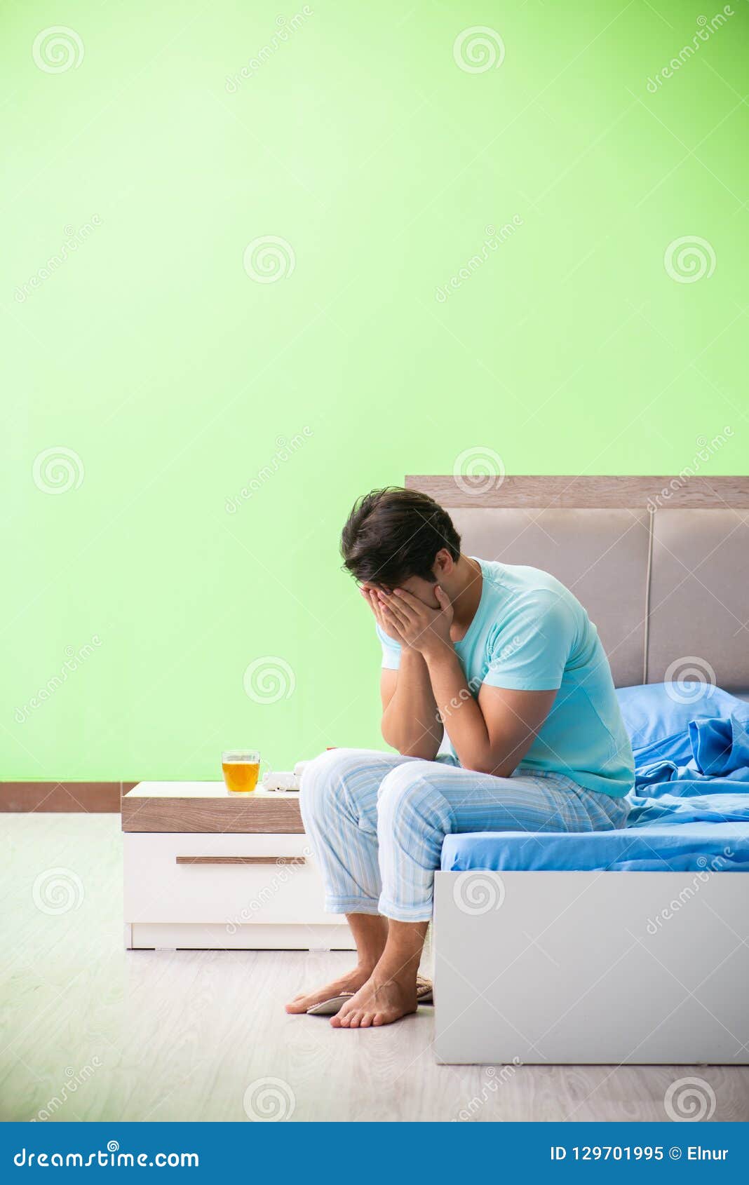 The Man Suffering from Sleeping Disorder and Insomnia Stock Image ...