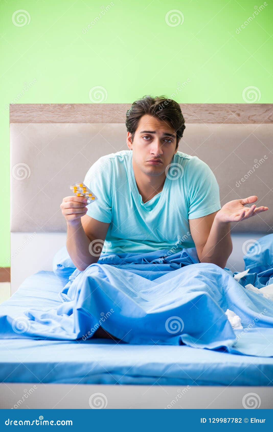 The Man Suffering from Sleeping Disorder and Insomnia Stock Photo ...