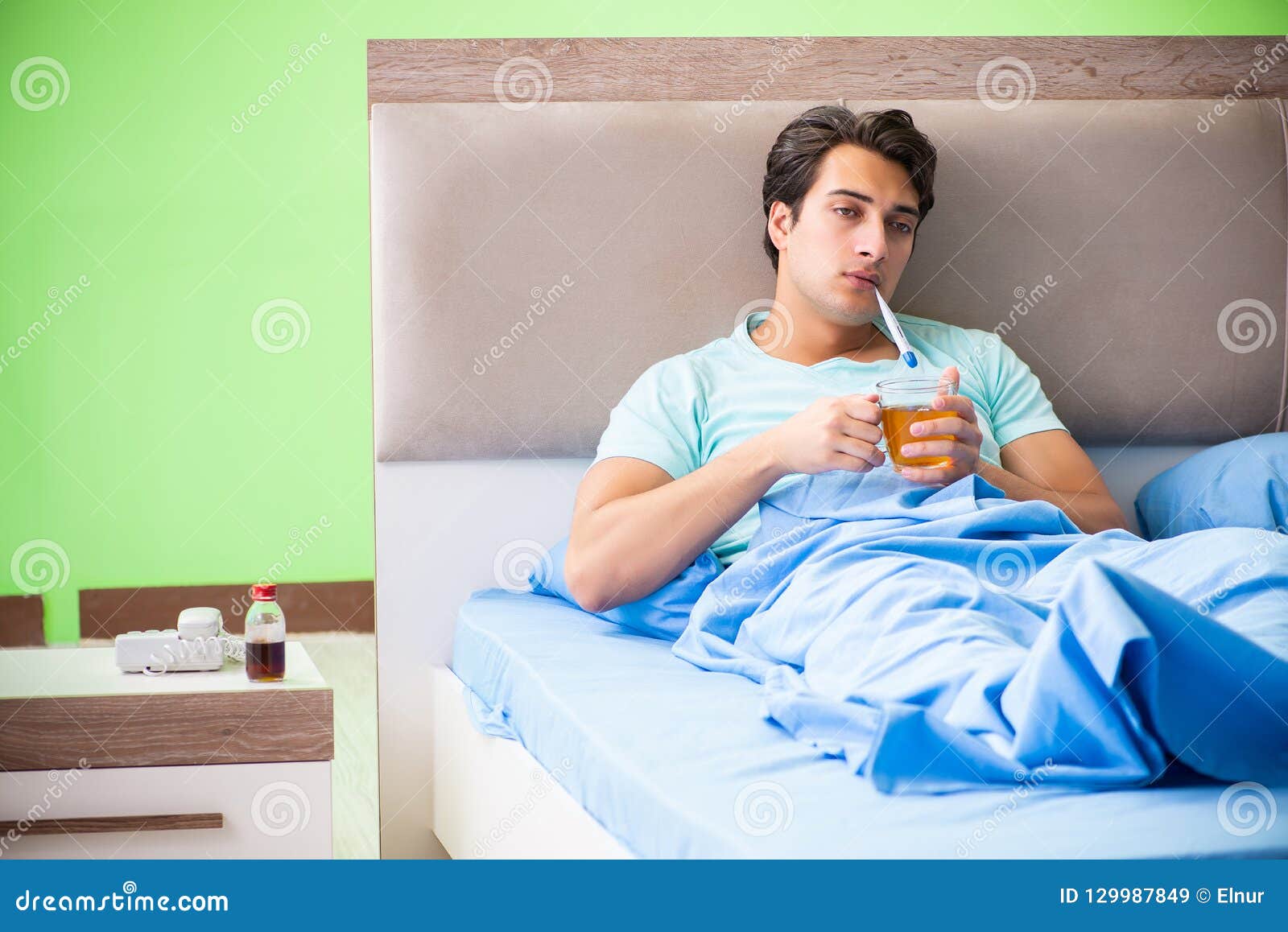 The Man Suffering from Sleeping Disorder and Insomnia Stock Image ...