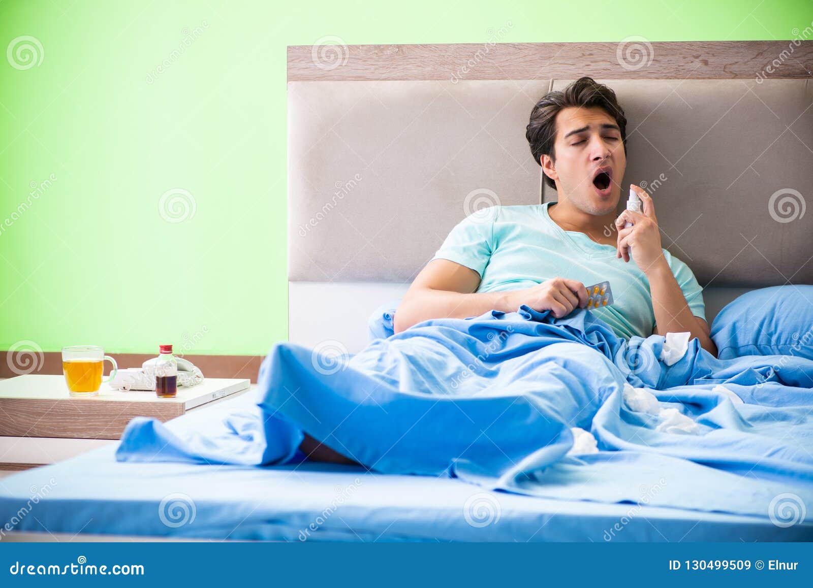 The Man Suffering from Sleeping Disorder and Insomnia Stock Image ...