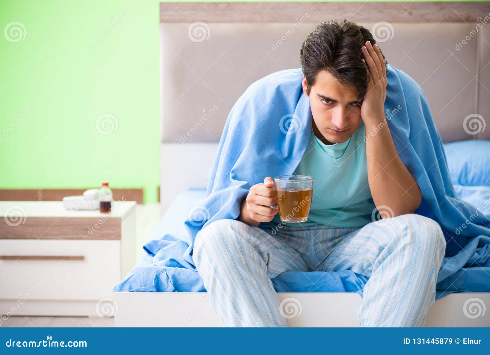 The Man Suffering from Sleeping Disorder and Insomnia Stock Image ...