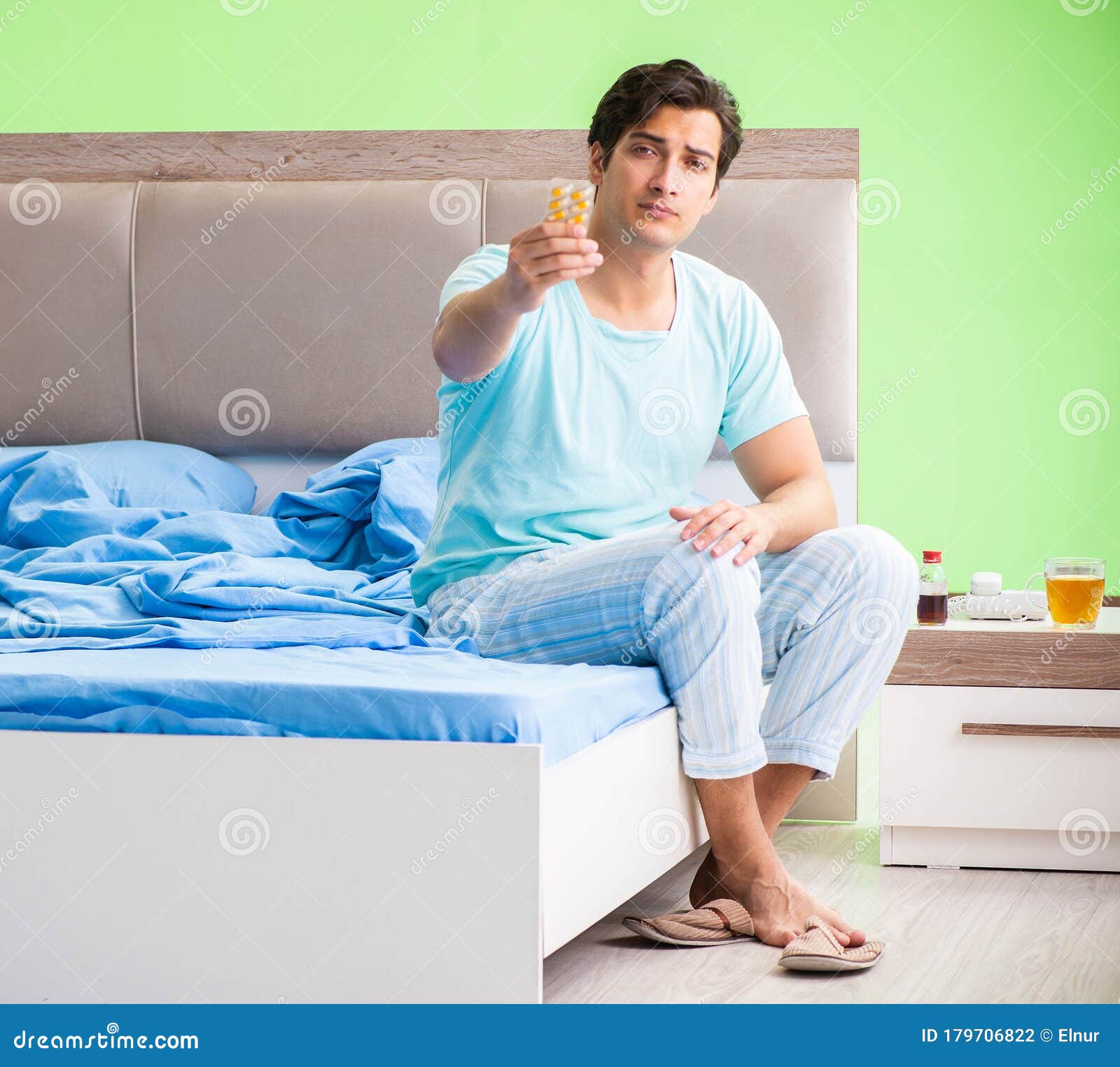 Man Suffering from Sleeping Disorder and Insomnia Stock Photo - Image ...