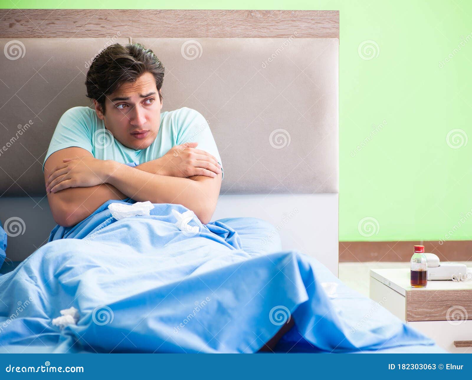 Man Suffering from Sleeping Disorder and Insomnia Stock Image - Image ...