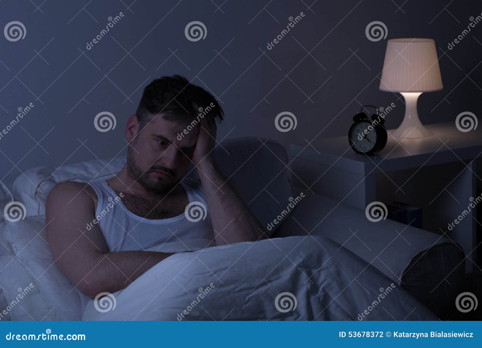 Man Suffering from Sleeplessness Stock Photo - Image of awake, sleep ...