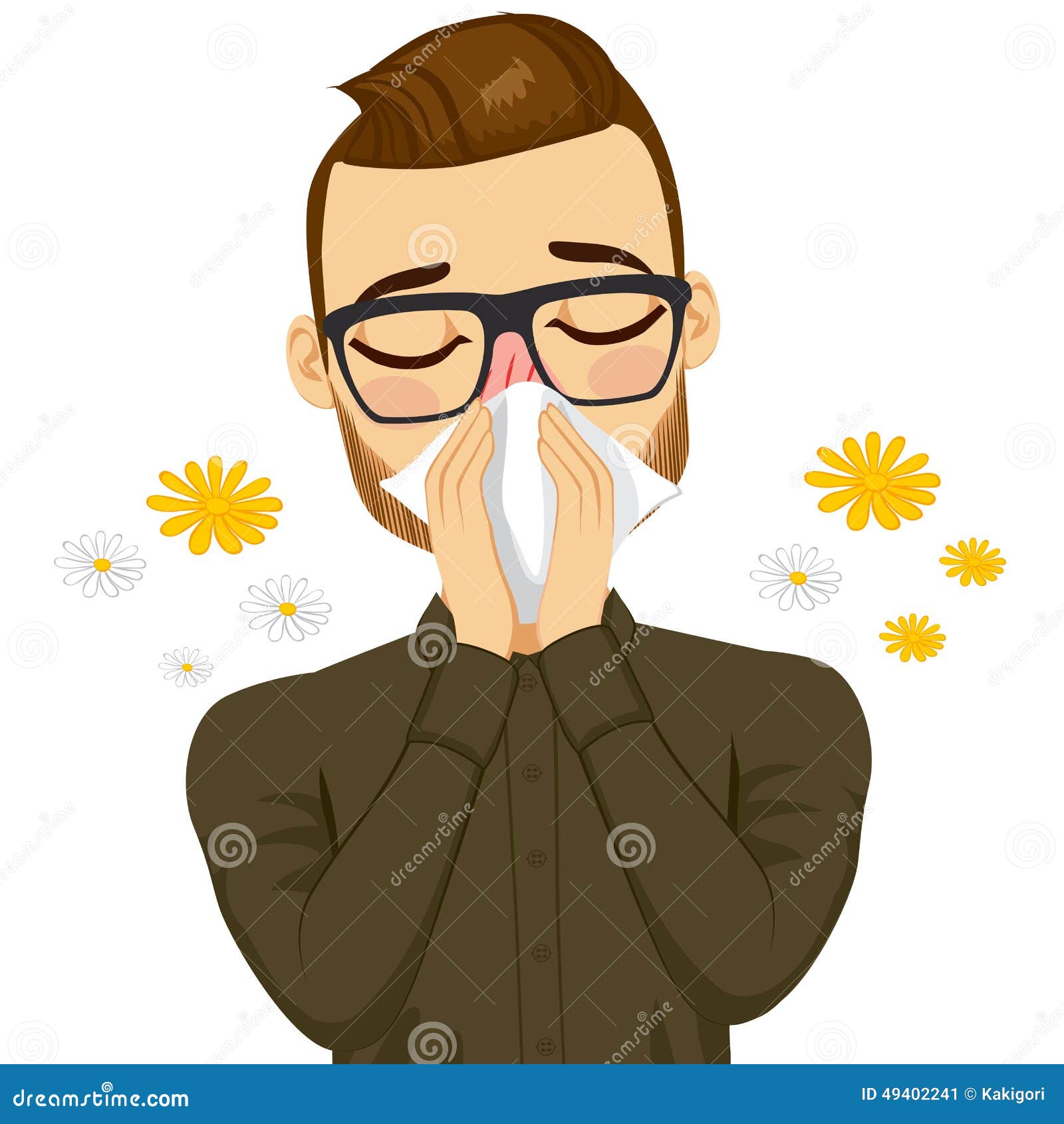 Man Suffering Spring Allergy Stock Vector - Illustration of lifestyle ...