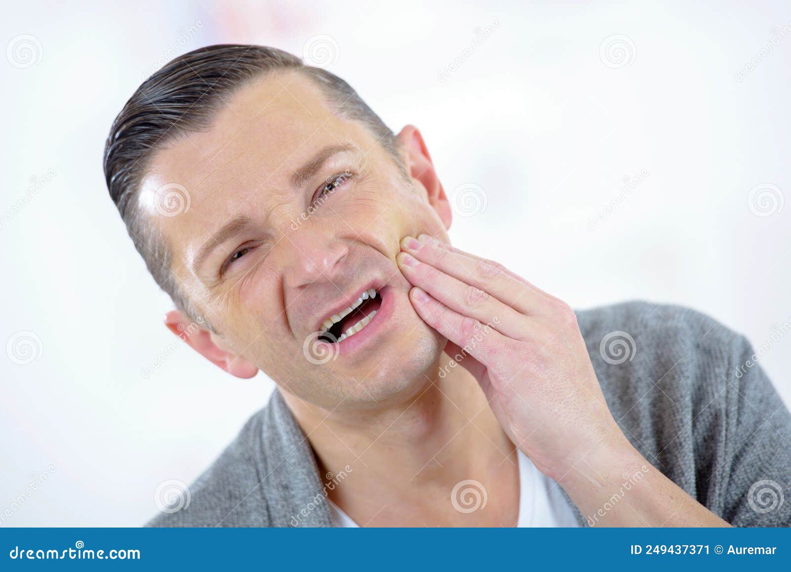 Man Suffering from Toothache Stock Image - Image of indoors, adult ...