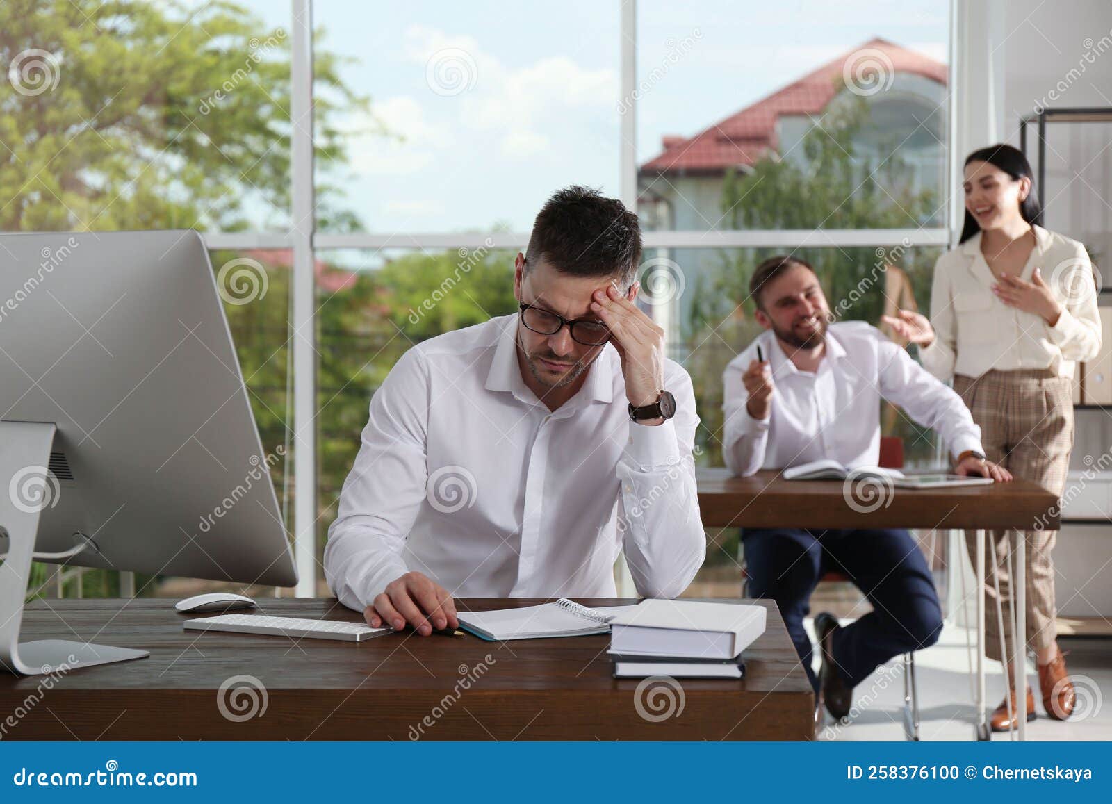 Man Suffering from Toxic Environment at Work Stock Photo - Image of ...