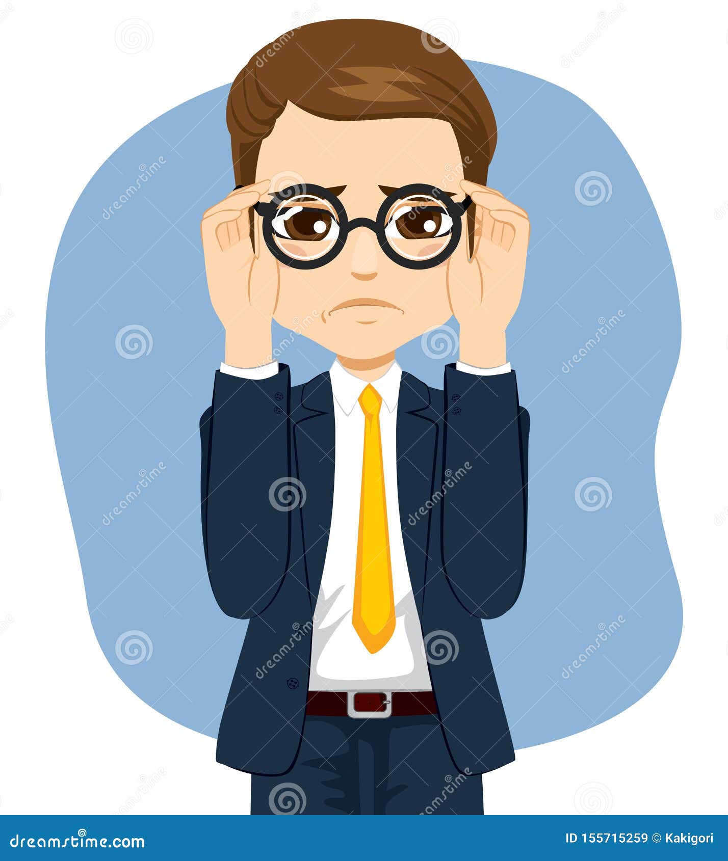 Man Suffering Visual Impairment Problem Stock Vector - Illustration of ...