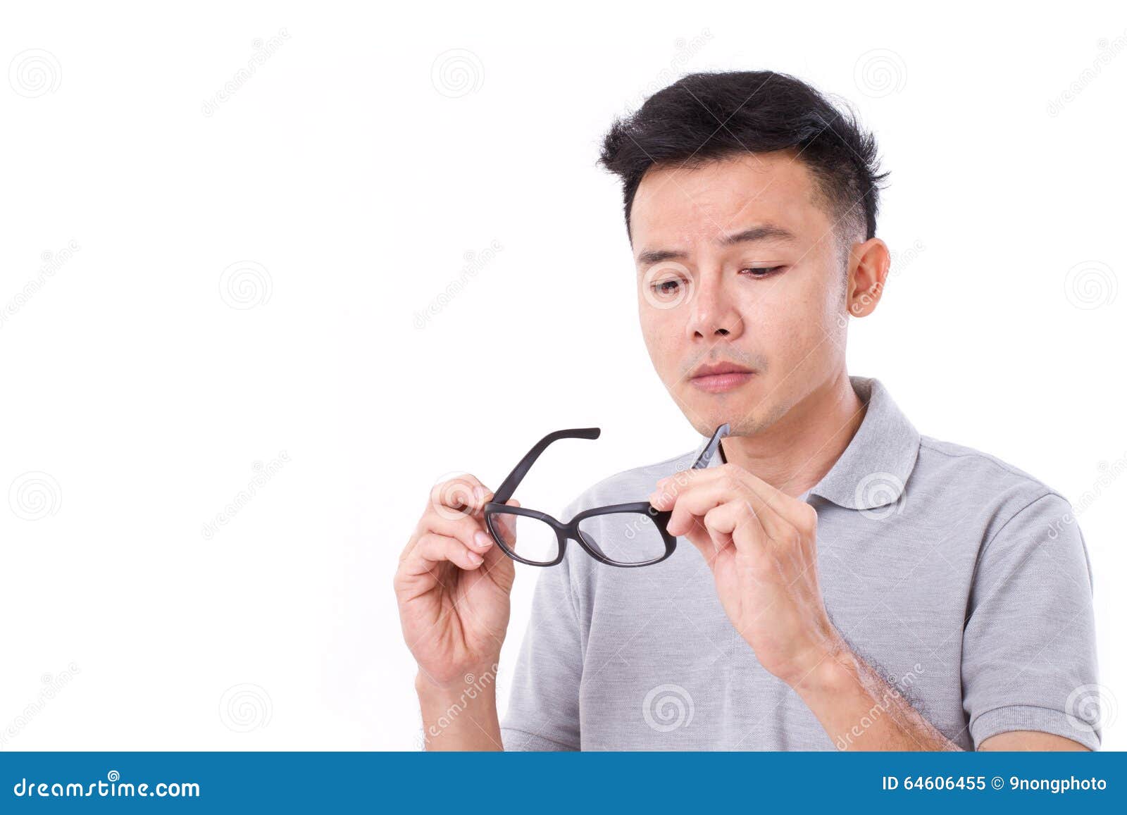 Man Suffers from Short-sightedness, Myopia Stock Image - Image of adult ...