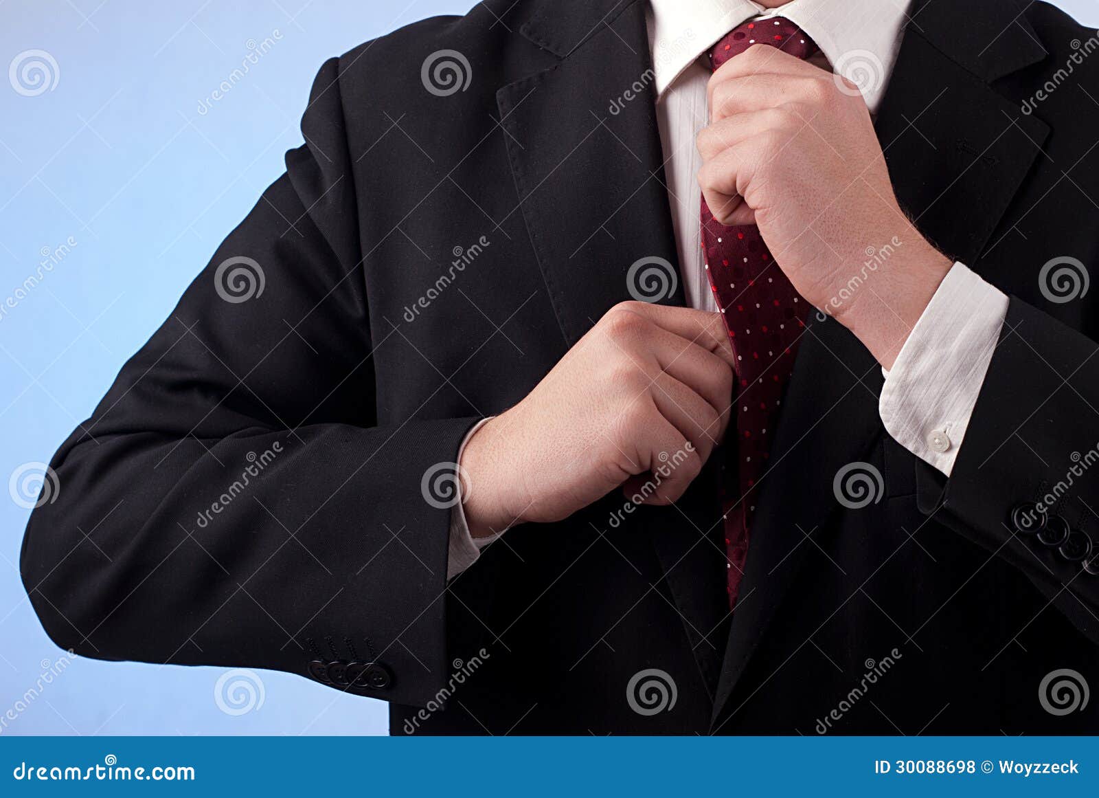 Man binding his tie stock photo. Image of employee, preparation - 30088698