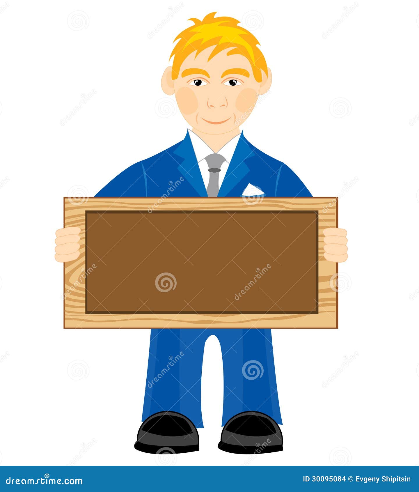 Man with board stock vector. Illustration of cloth, poster - 30095084