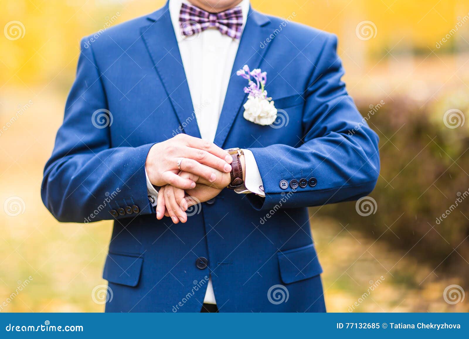Man in Suit Checking Time on His Wrist Watch Stock Image - Image of ...