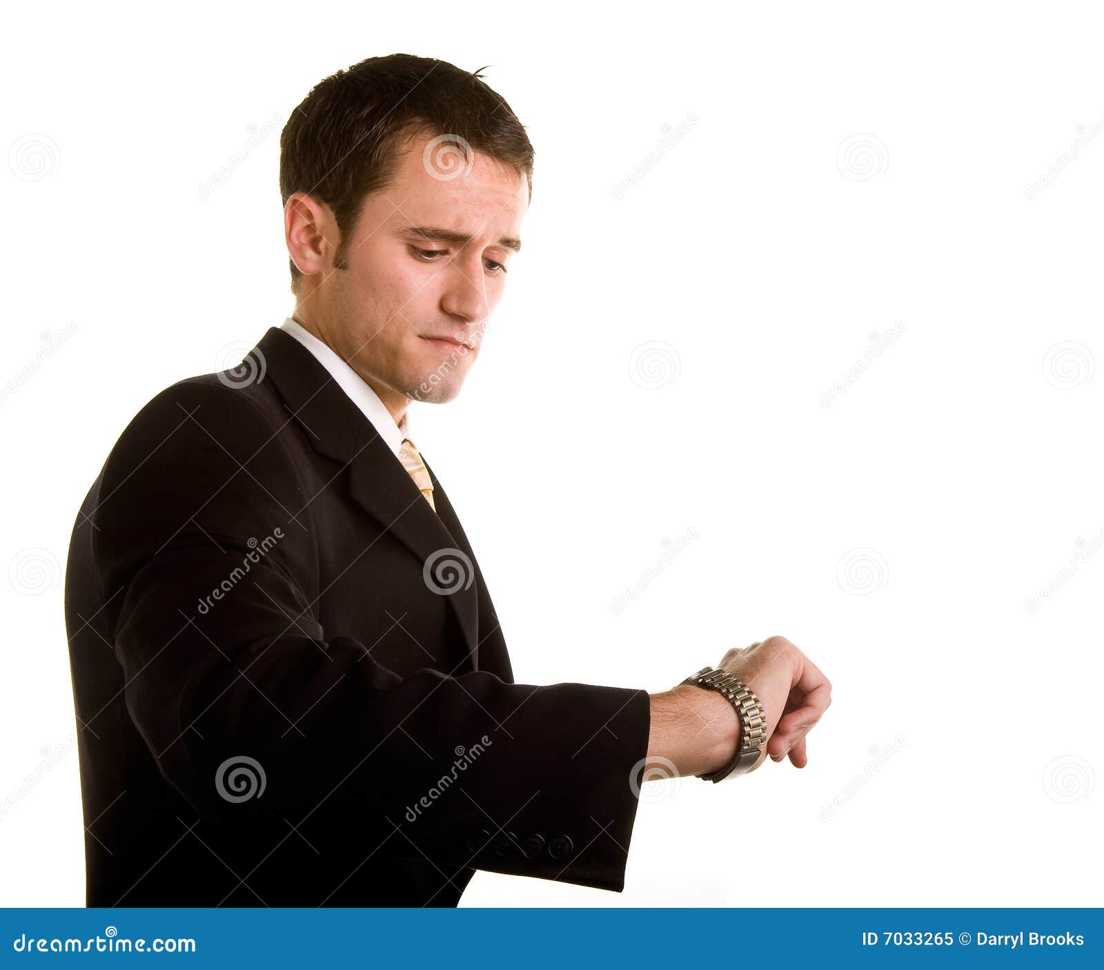Man in Suit Checking Watch Concerned Stock Image - Image of career ...