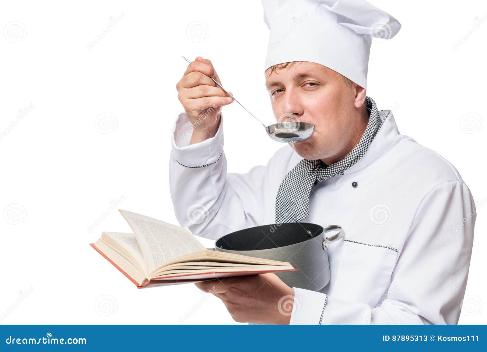 A Man in a Suit Chefs with a Pot of Soup Stock Image - Image of food ...