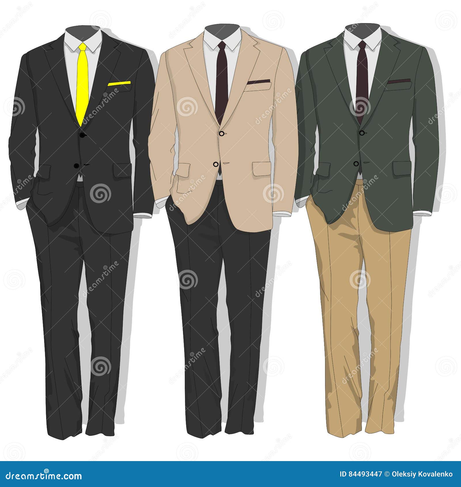 Man Suit. Clothes Collection. Vector. Stock Vector - Illustration of ...