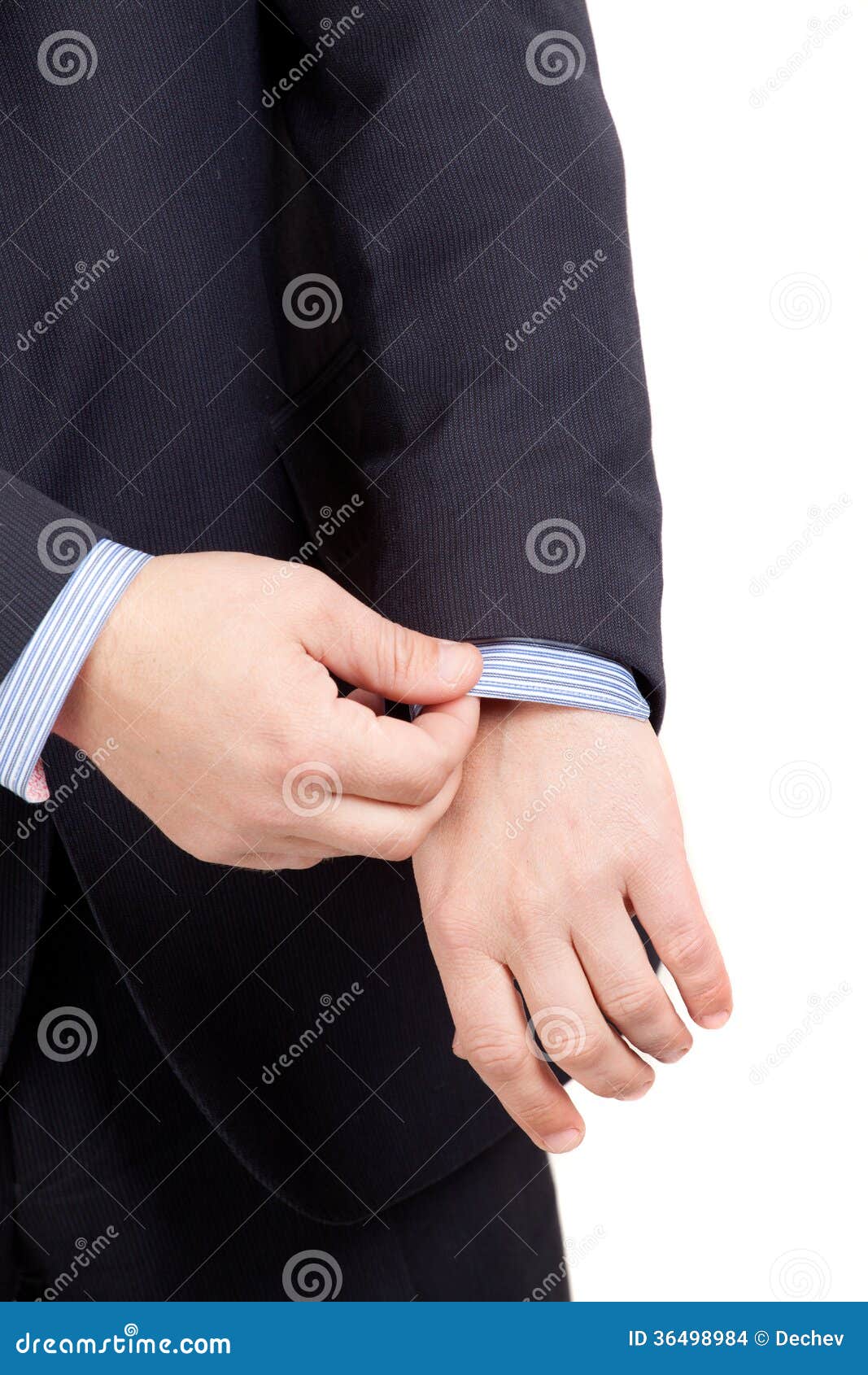 Man in Suit Correcting a Sleeve Stock Photo - Image of modern, special ...