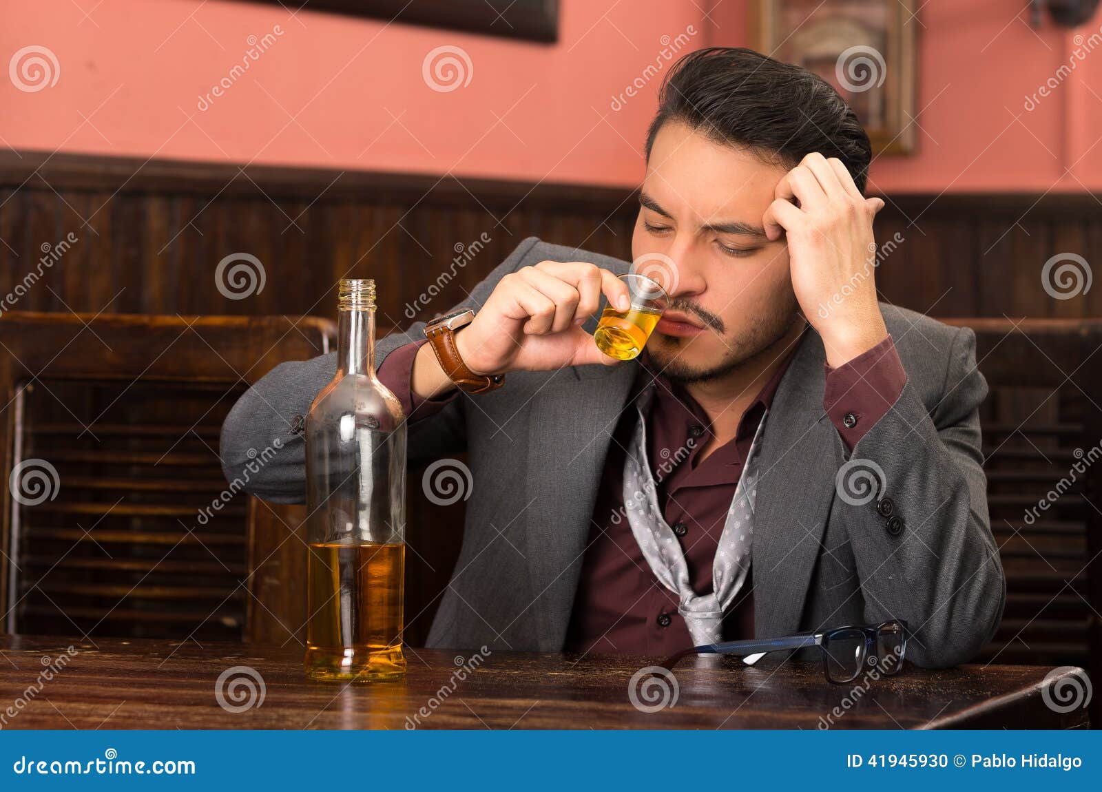 Man in Suit Drinking Alcohol Shot Stock Photo - Image of refreshment ...