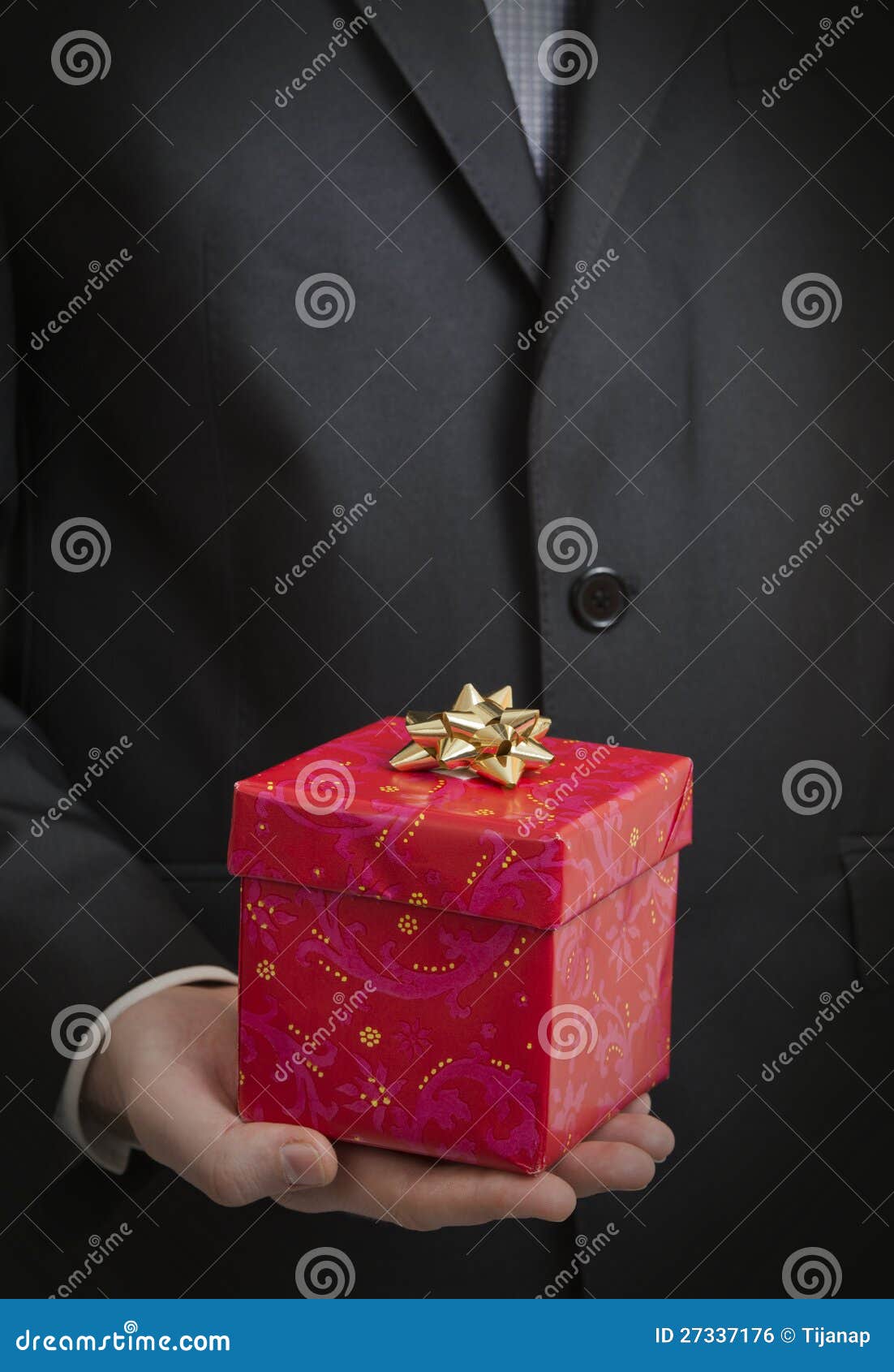 Man in Suit Giving a Present Stock Photo - Image of birthday, valentine ...