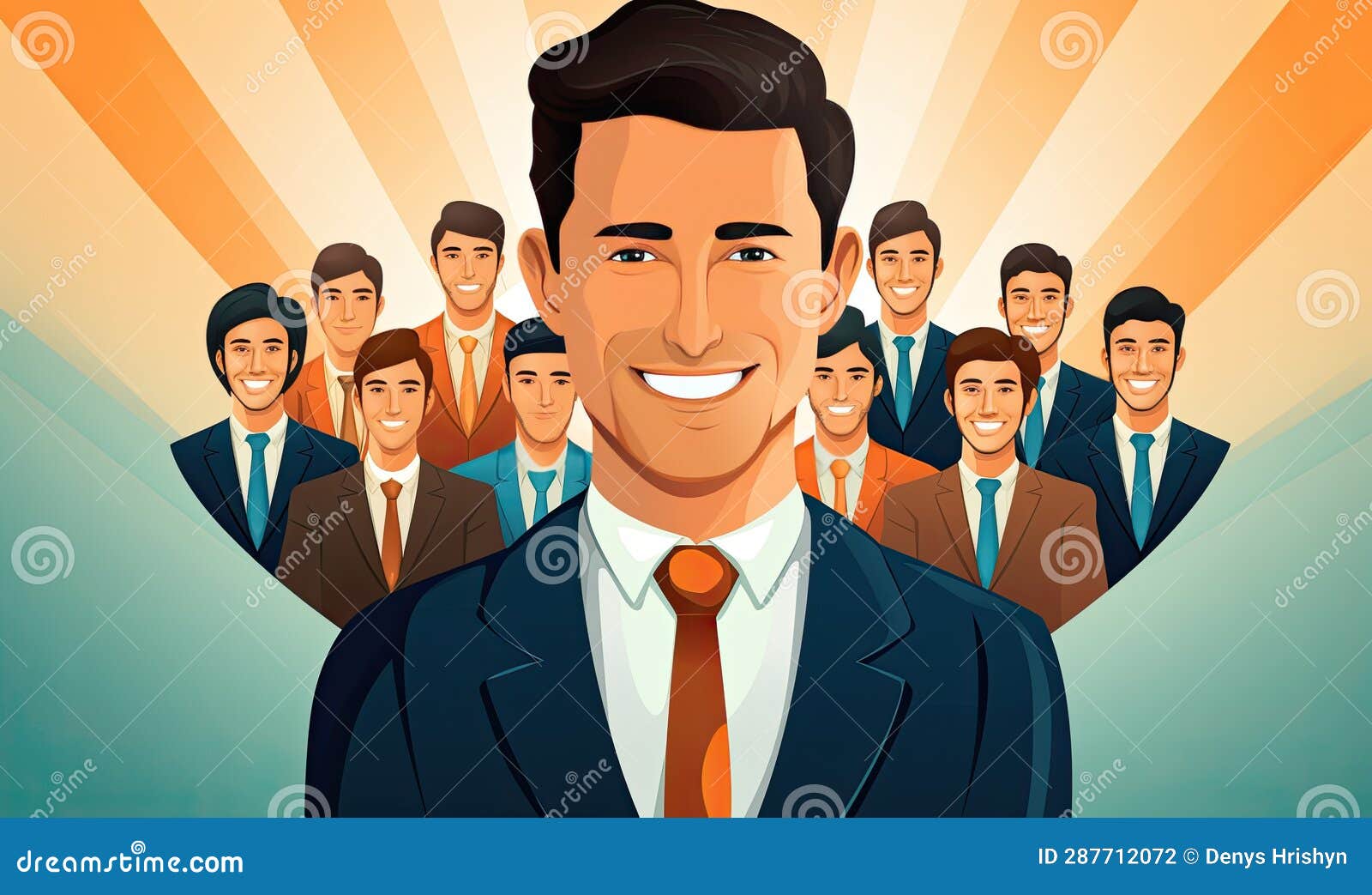 Photo of a Man in a Suit Leading a Group of Men Stock Illustration ...
