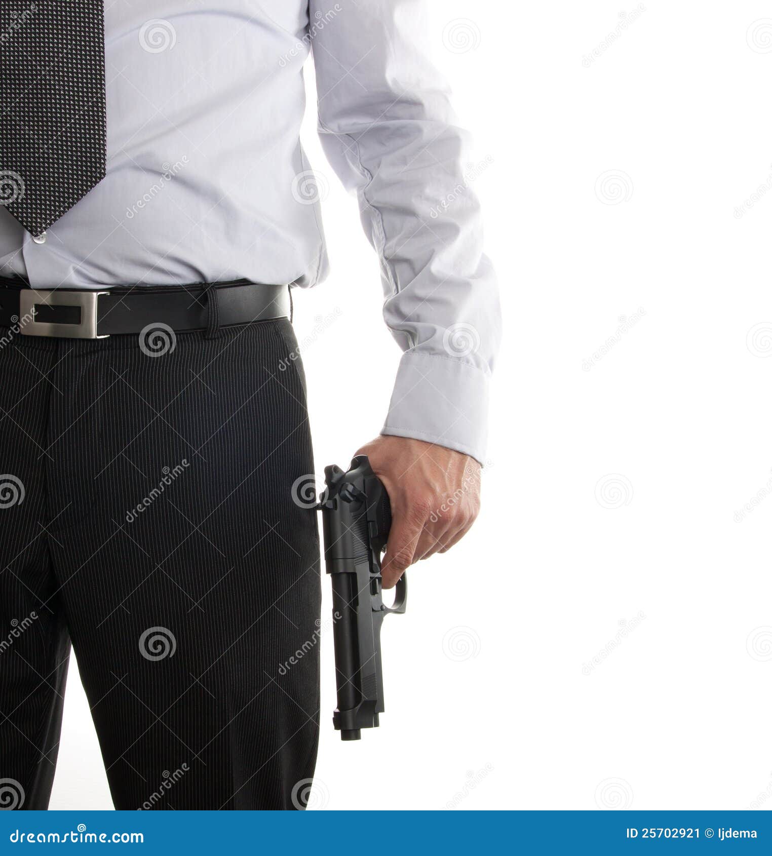 Hand Holding Gun Down