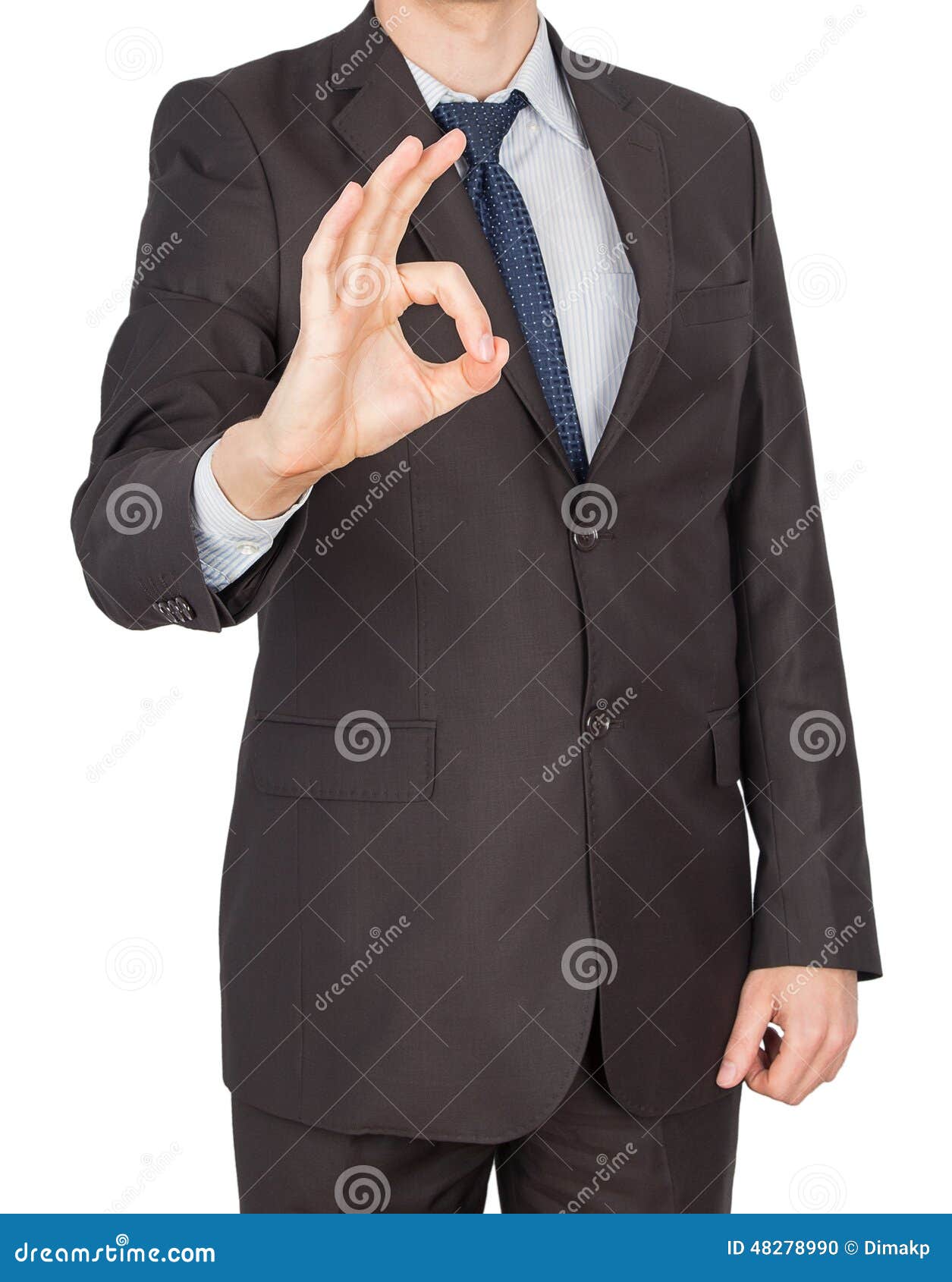 Man suit hand ok stock photo. Image of isolated, excellent - 48278990
