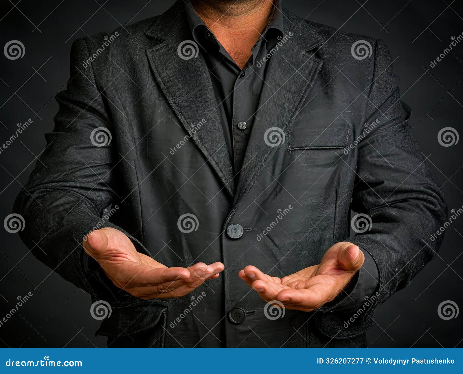 A Man in a Suit with His Hands Open Stock Image - Image of wearing ...