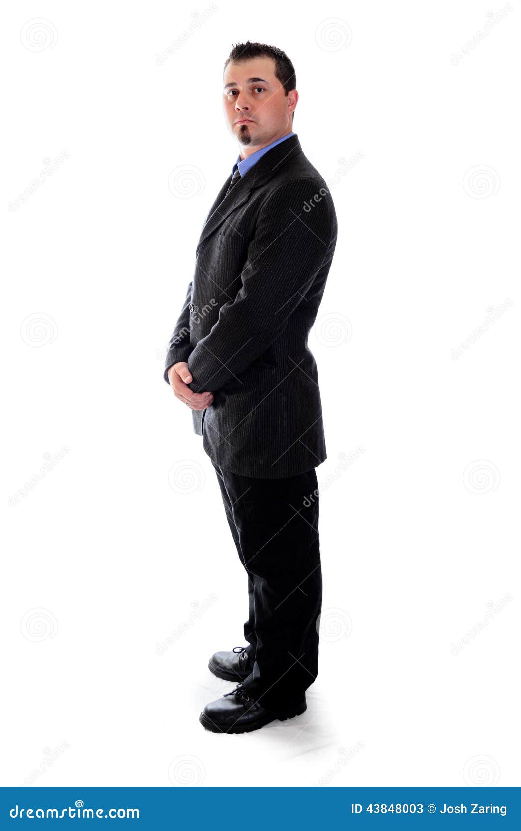 Man in Suit Holding His Hands Looking Right Stock Image - Image of ...