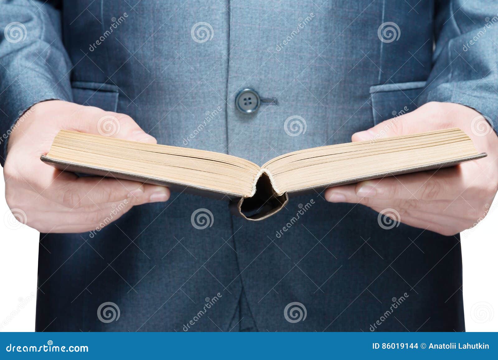 Man in a Suit Holding an Open Book Stock Photo - Image of color ...
