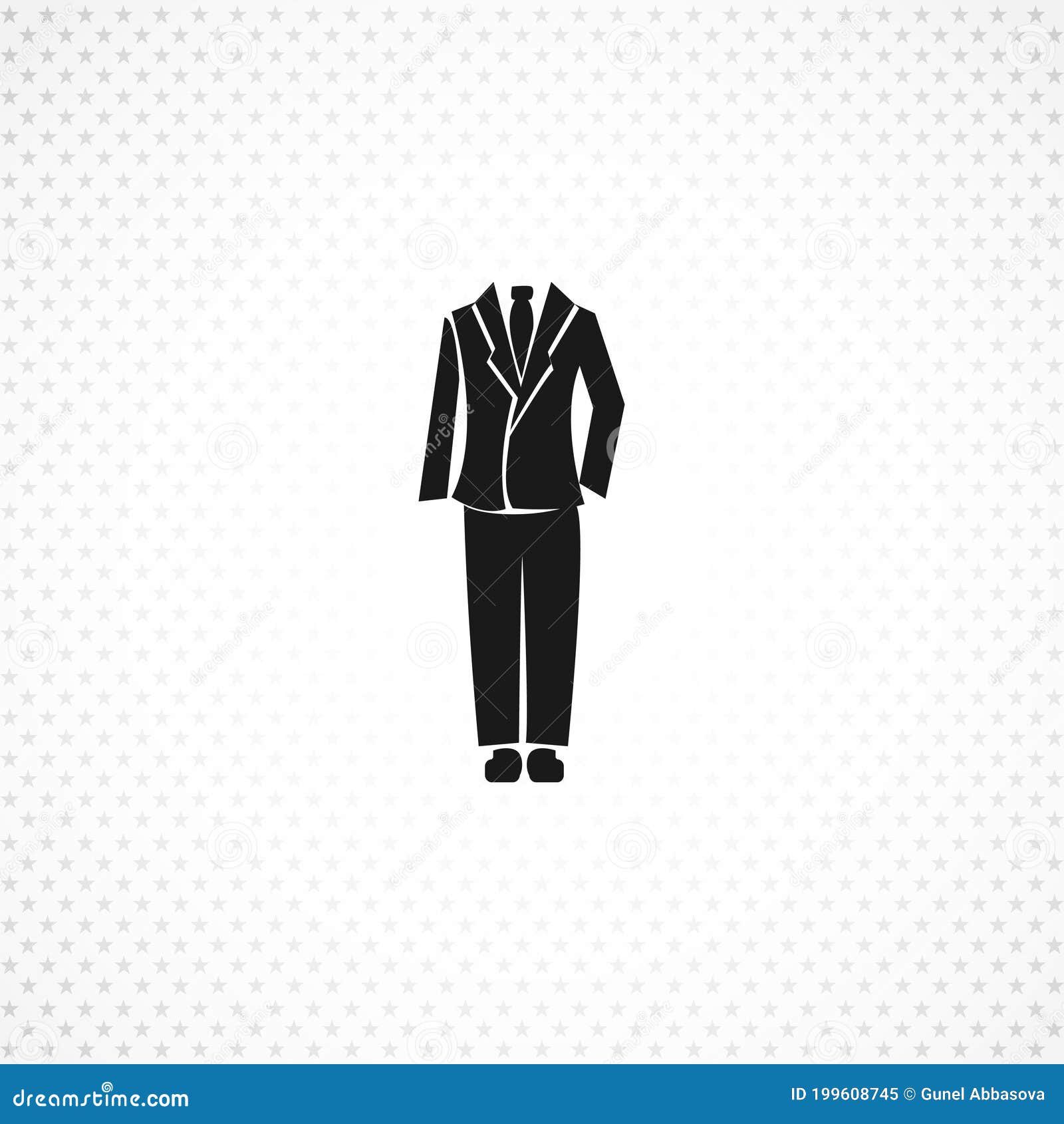 Man Suit Isolated Solid Icon on White Background Stock Vector ...