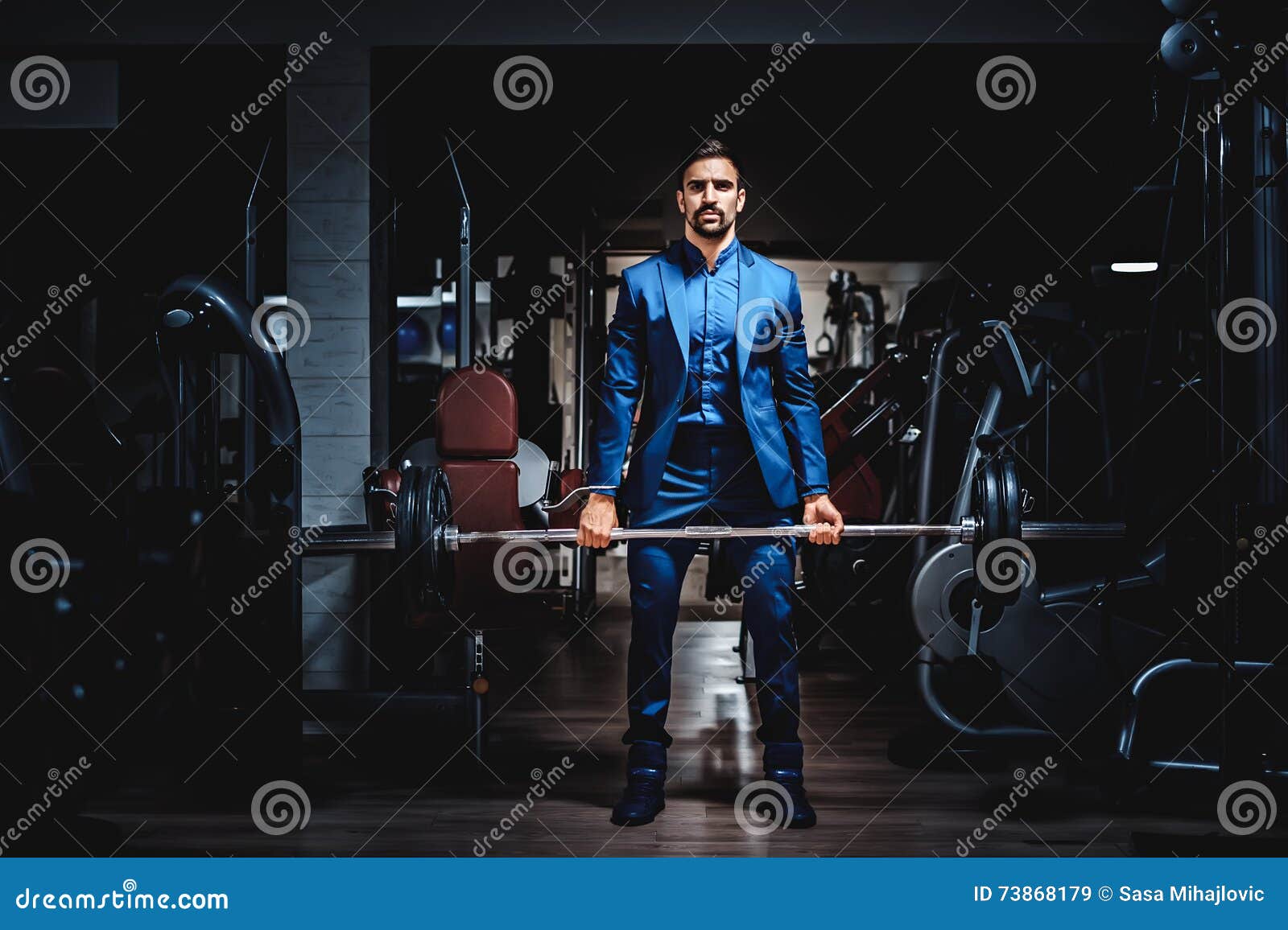 Man in Suit Lifting Heavy Weight Stock Image - Image of energy, grow ...