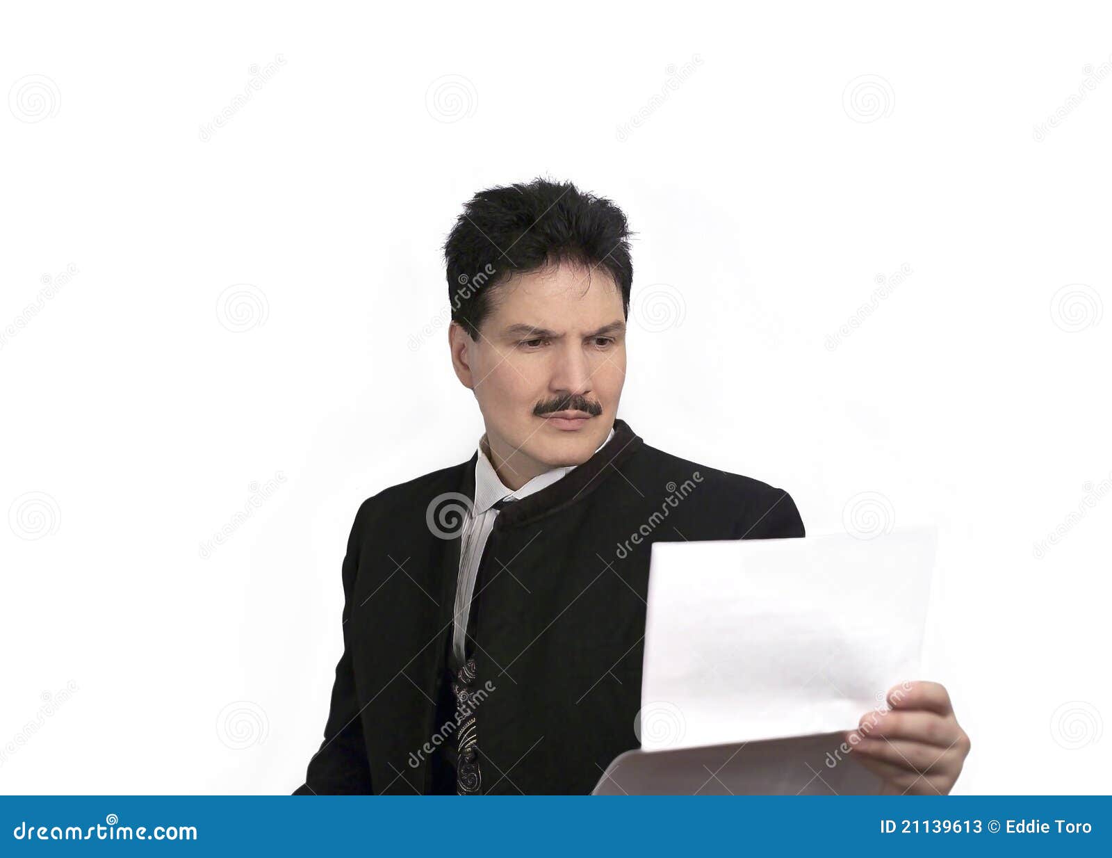 Man in Suit Looking at Notes Stock Image - Image of looking, angry ...