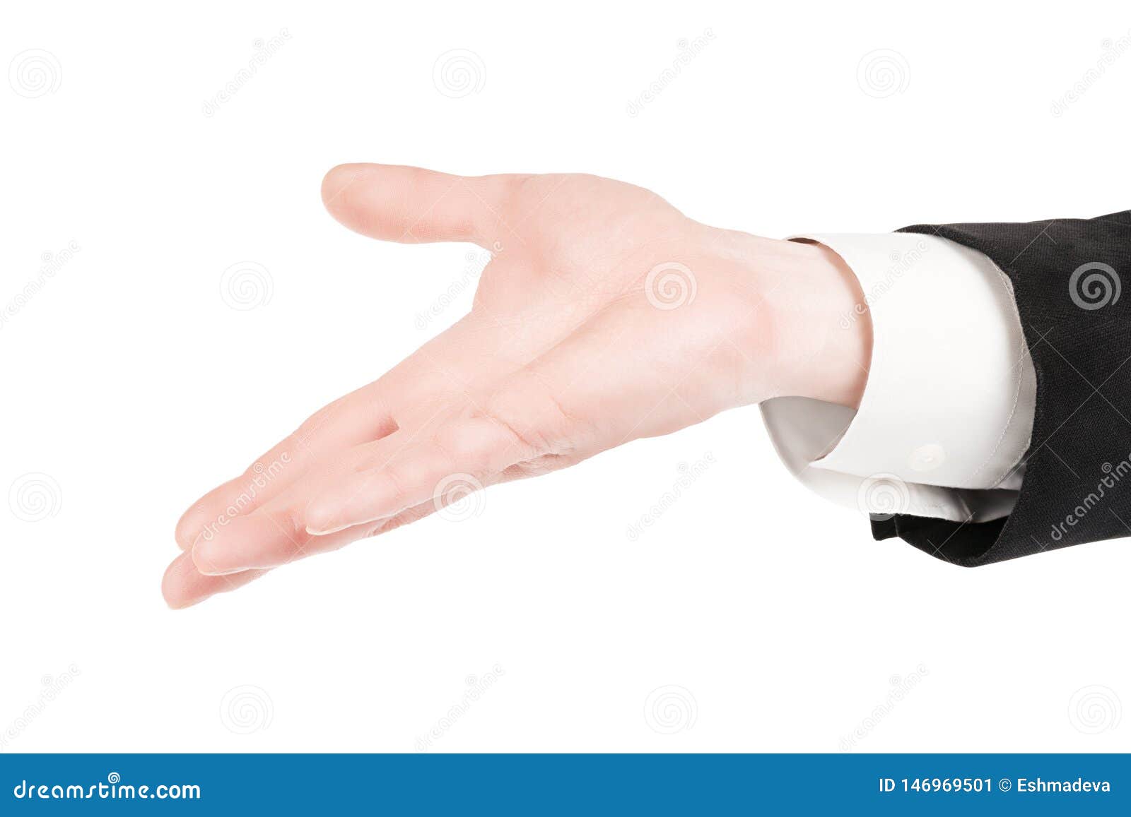 Man in Suit Open Hand Isolated with Clipping Path Stock Image - Image ...
