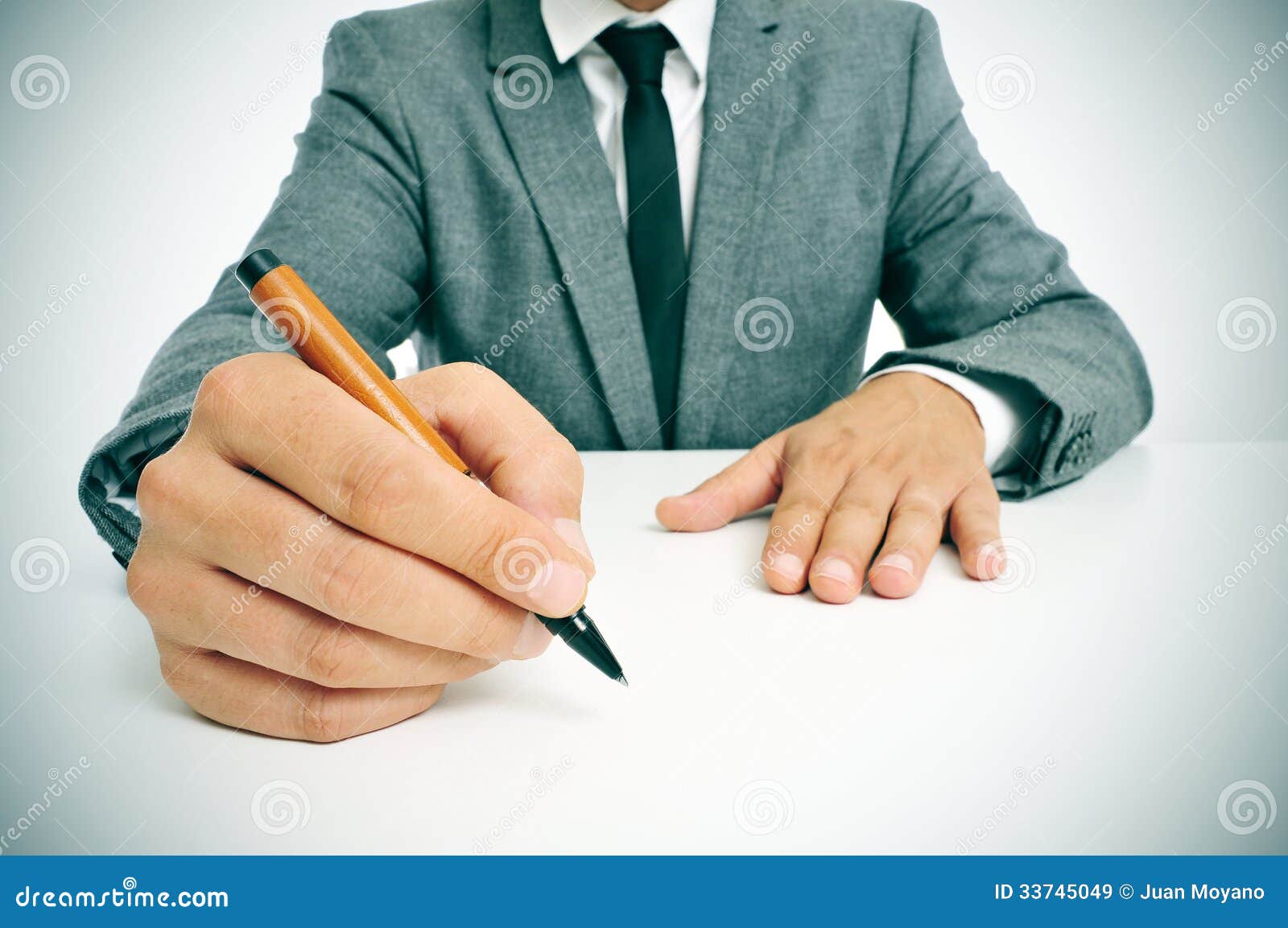 Man in Suit with a Pen in His Hand Ready To Write Stock Image - Image ...