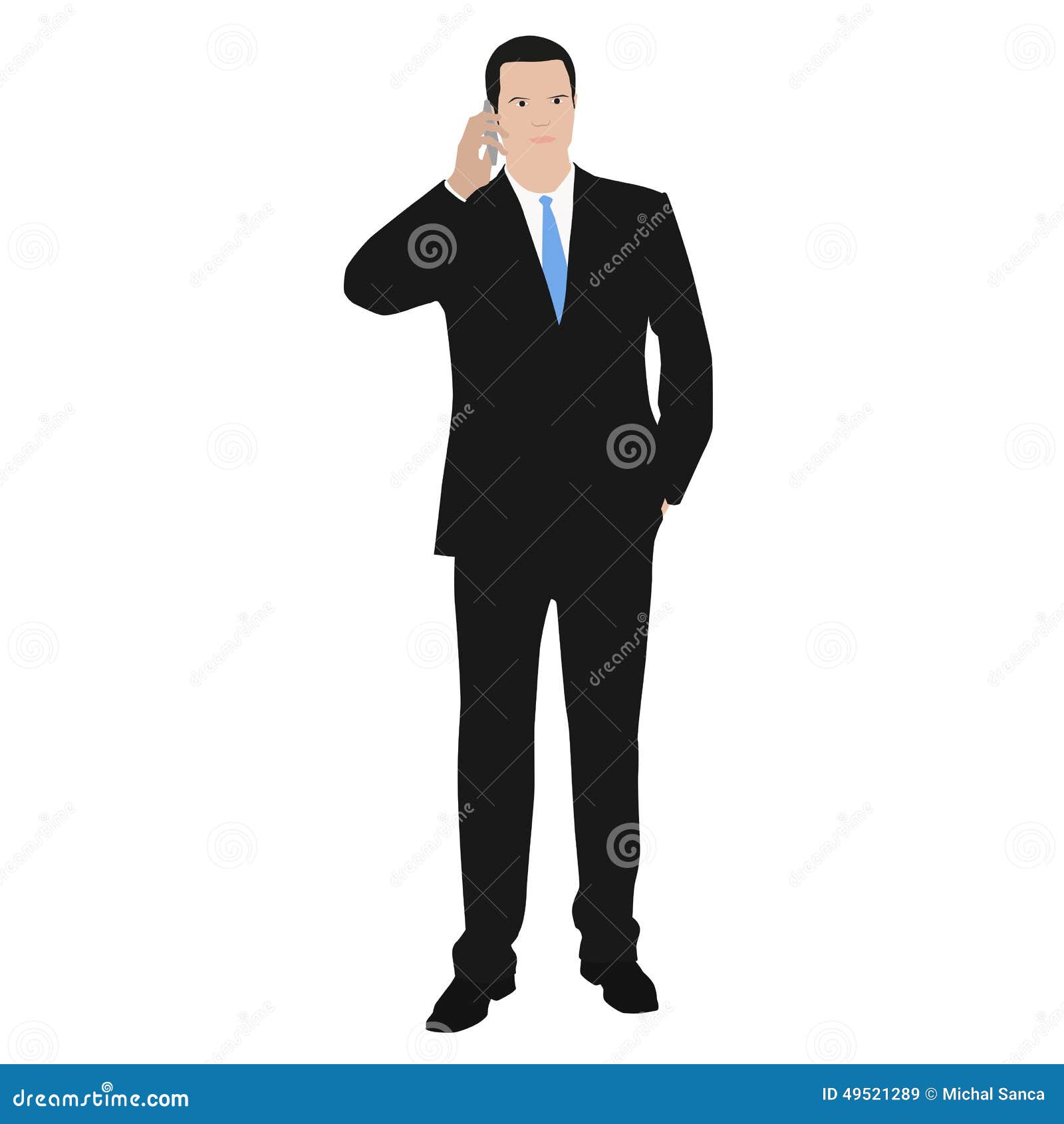 Man in suit on the phone stock vector. Illustration of isolated - 49521289