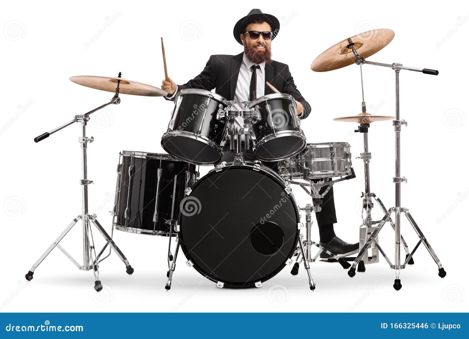 Man in a Suit Playing Drums Stock Photo - Image of entertainment ...