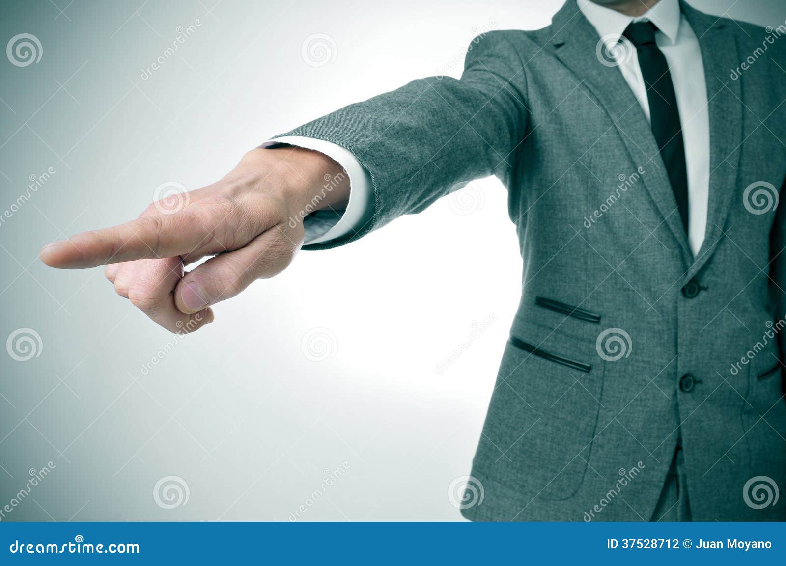 Man in Suit Pointing with the Finger the Way Out Stock Photo - Image of ...