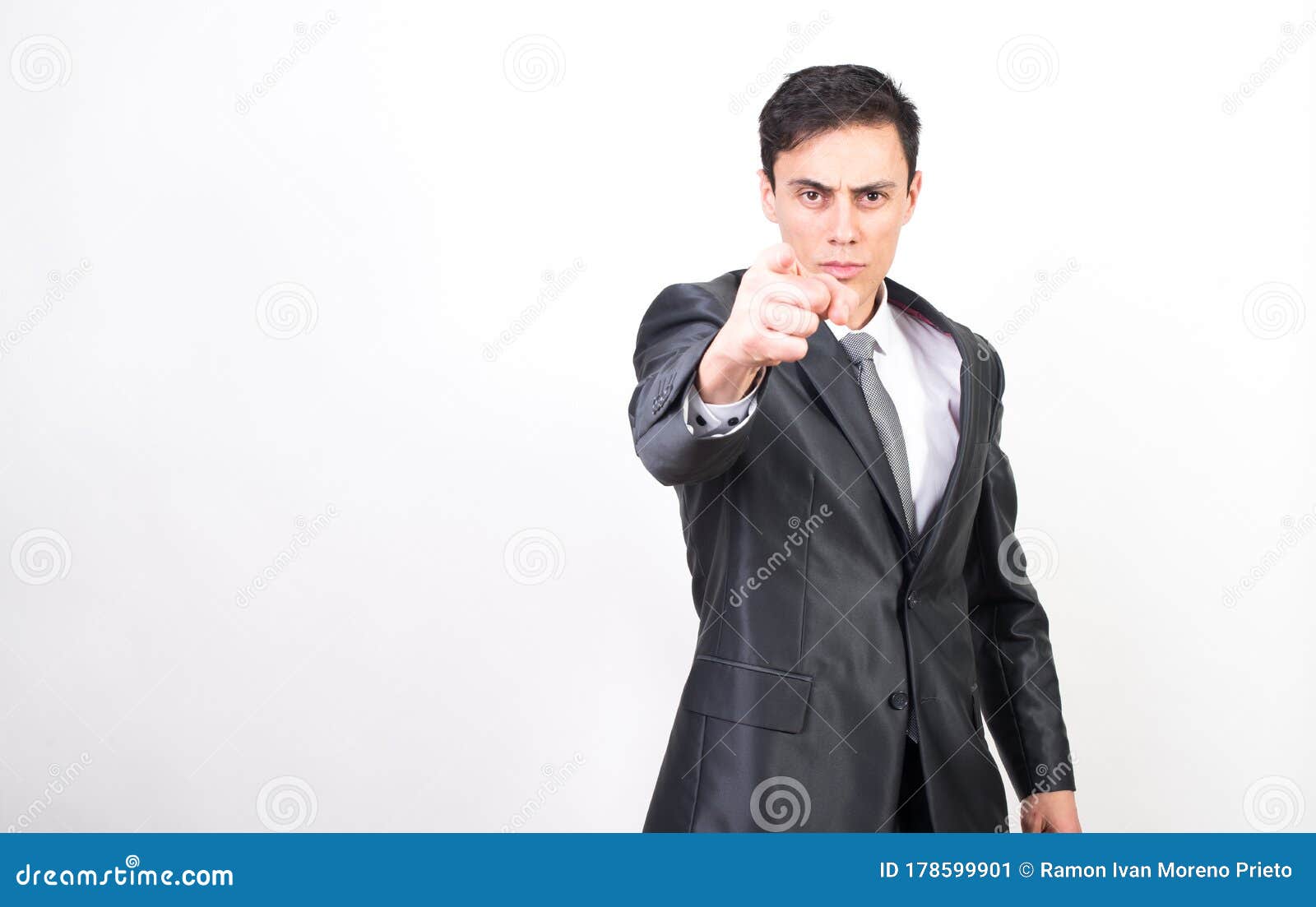 Man in Suit Pointing in Front with Index Finger Stock Image - Image of ...