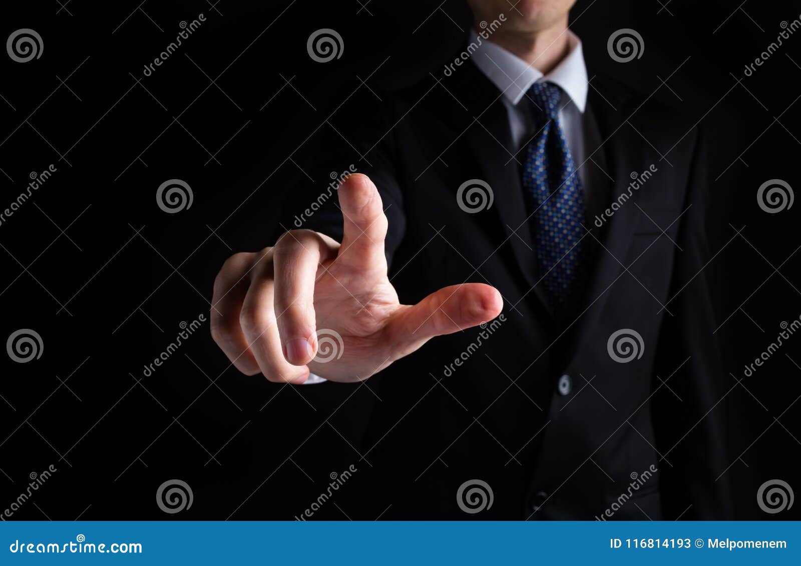 Man Pointing or Pressing Something Stock Image - Image of color ...