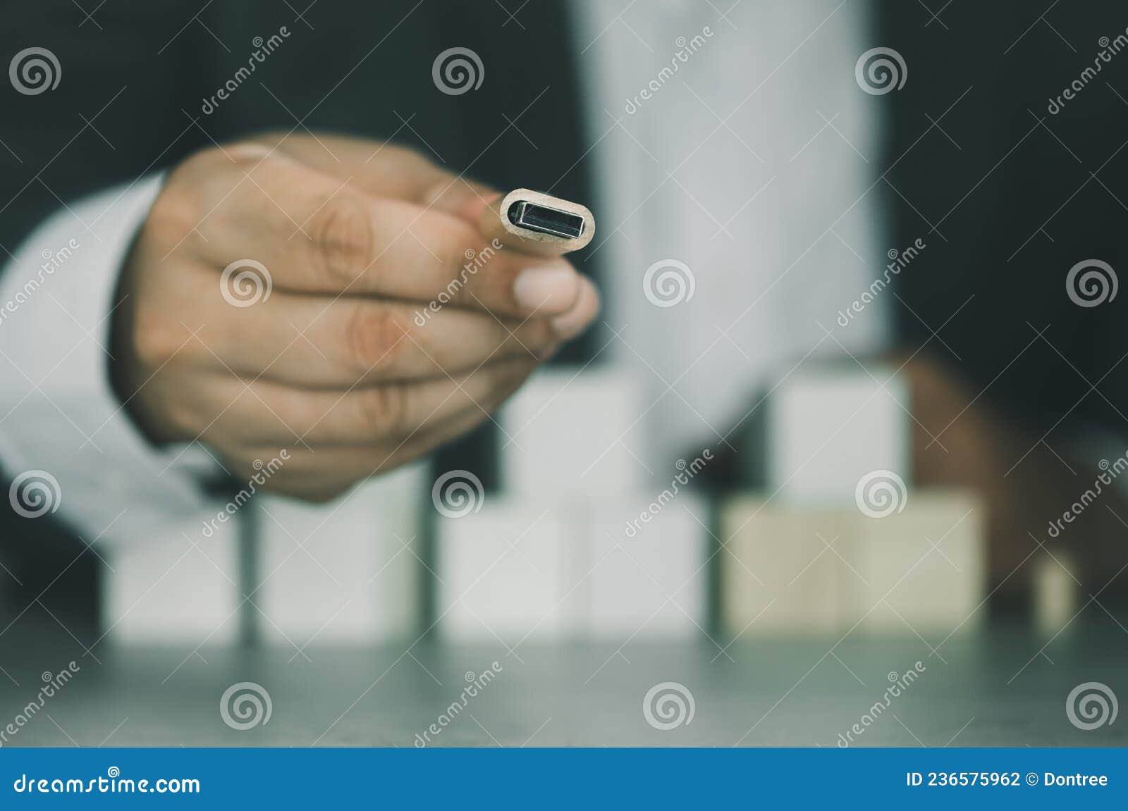 A Man in Suit is Showing a Usb Stick Stock Photo - Image of display ...