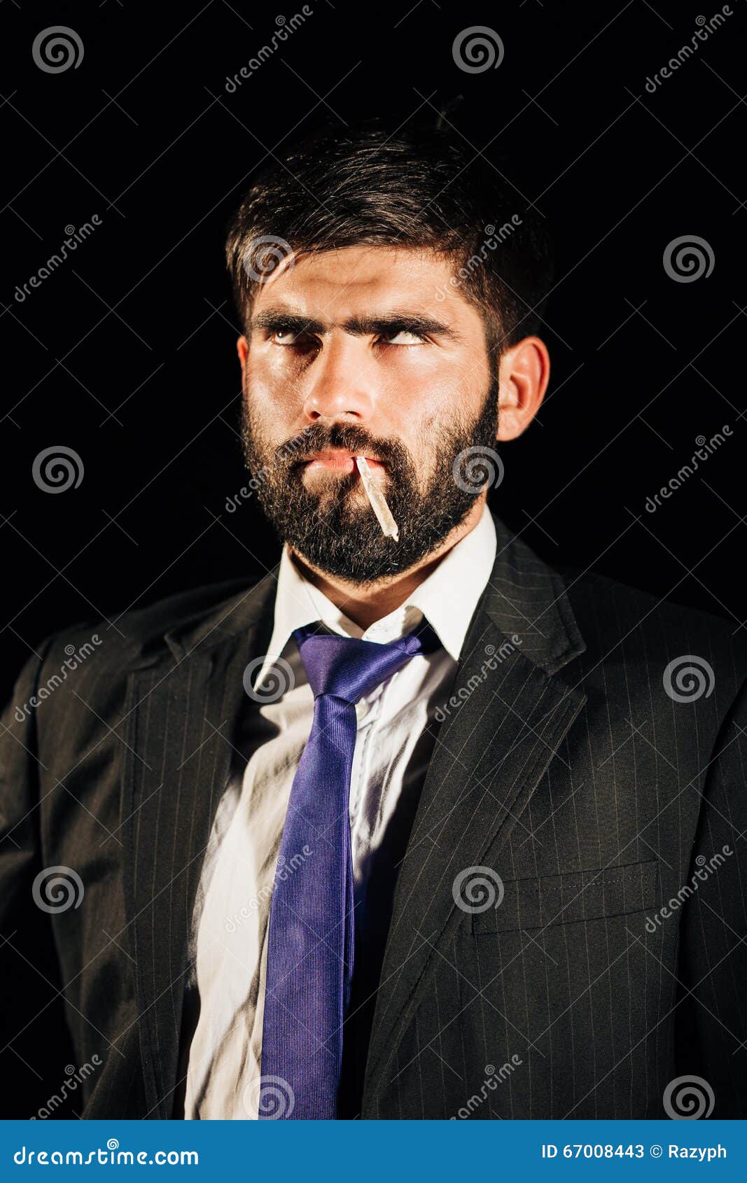 Man in Suit Smoking a Joint Stock Image - Image of dealing, crazy: 67008443